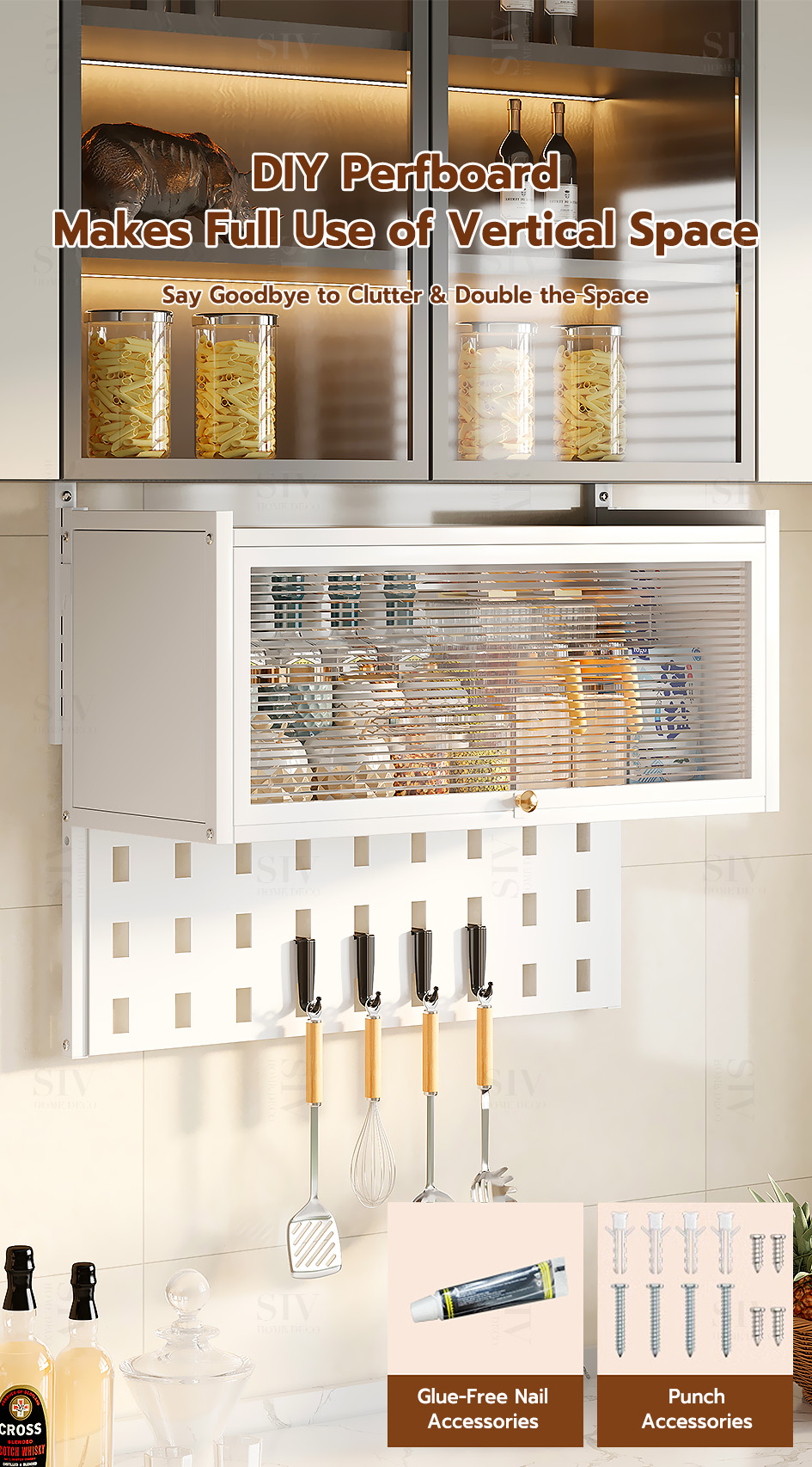 SIV Hanging Kitchen Cabinet Wall Mounted Storage Cabinet Spice Rack ...