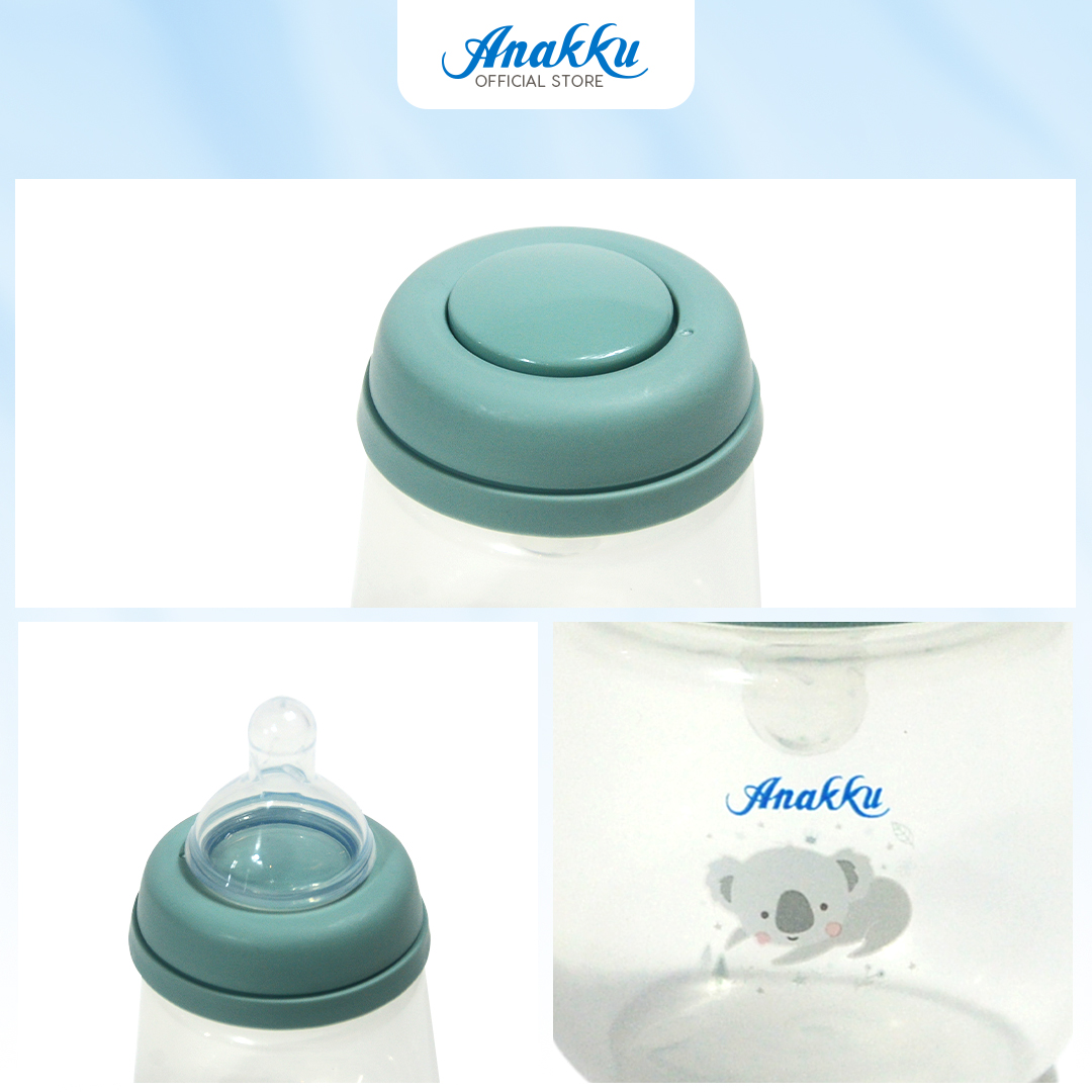Anakku (4oz/8oz/14oz) Twin Packs Wide Neck PP Feeding Bottle Botol Susu ...