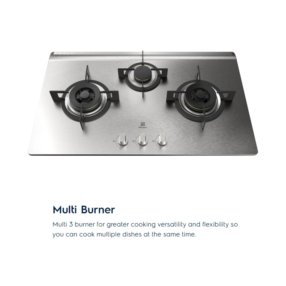 Electrolux 86cm UltimateTaste 300 Stainless Steel Built-In Gas Hob ...