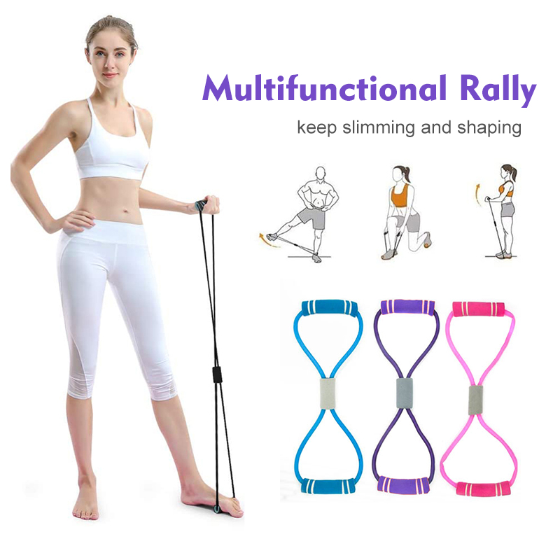 Yoga Training Pulling Rope Yoga Elastic 8 Shape Rope Band Chest ...
