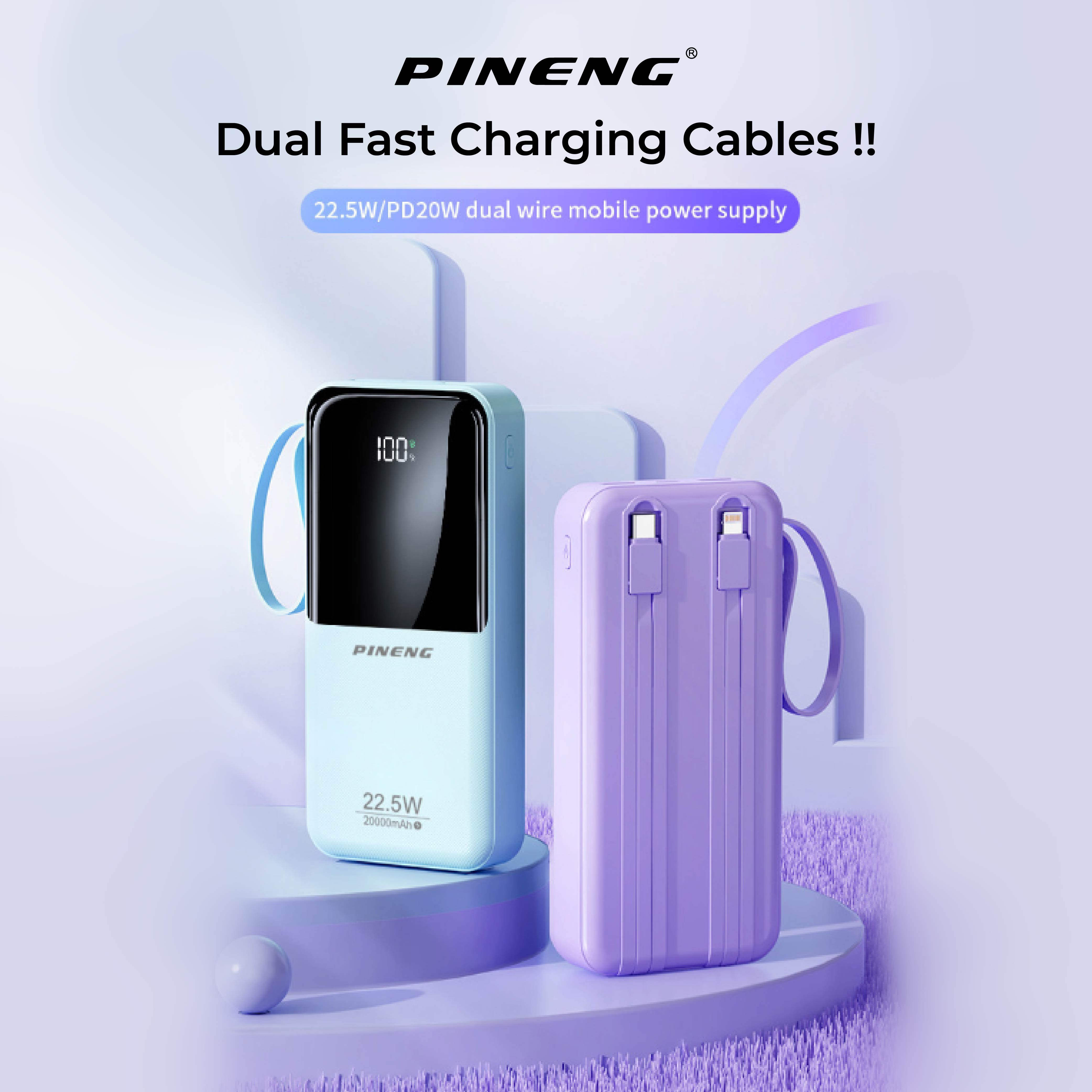 Pineng PN-798PD 20000mAh 22.5W Fast Charge Built-in Cables PN797/PN798 ...