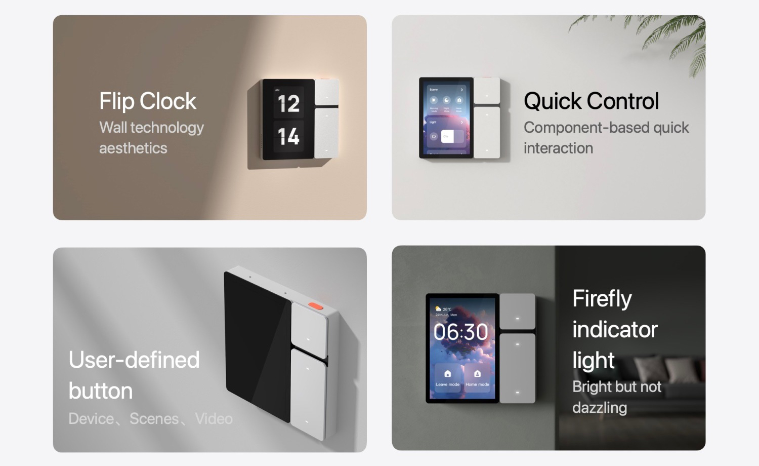 3.5" Smart Control Panel Mini with Built-in 3 Gang Switch, IR ...