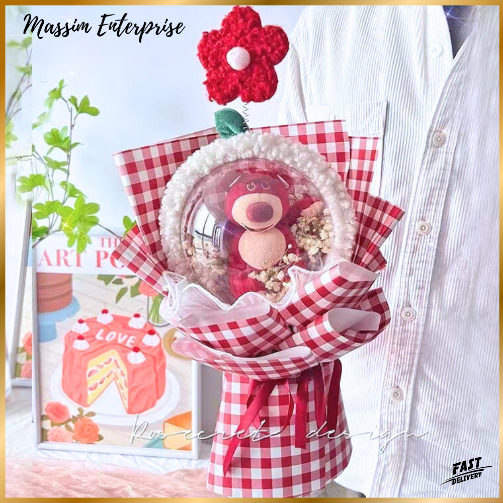 Korean Ins Acrylic Bobo Ball Bouquet Flower Arrangement Surprise Gift ...