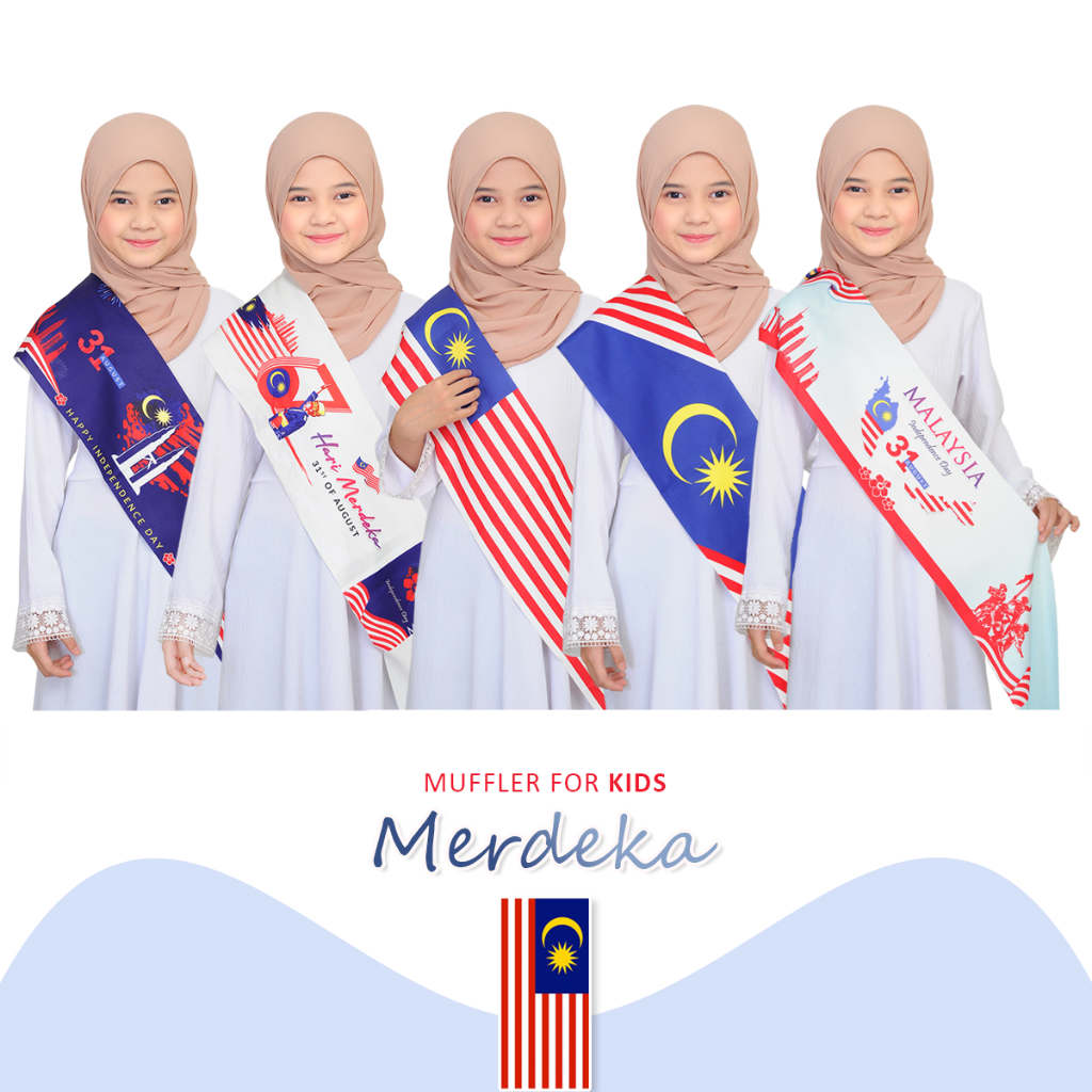 Muffler Scarf Merdeka unisex Kids Moden Viral Merdeka 2024 Stylish ...