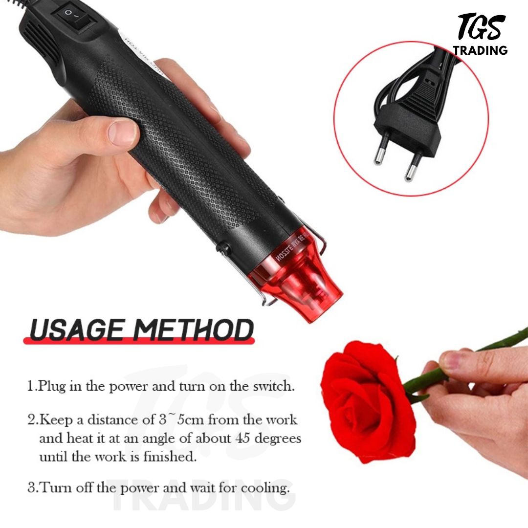 TGS 300W Hand Hold Heat Gun Hot Air Gun High Temperature Shrink Gun ...
