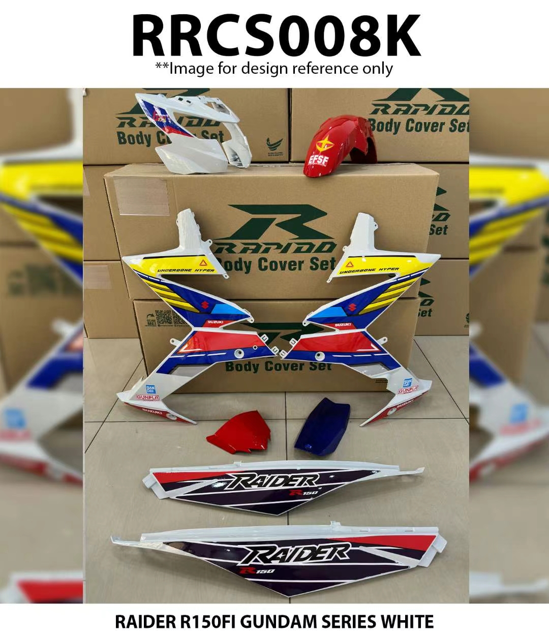 Cover Set Rapido Suzuki Raider R150Fi GUNDAM SERIES White R150 Fi ...
