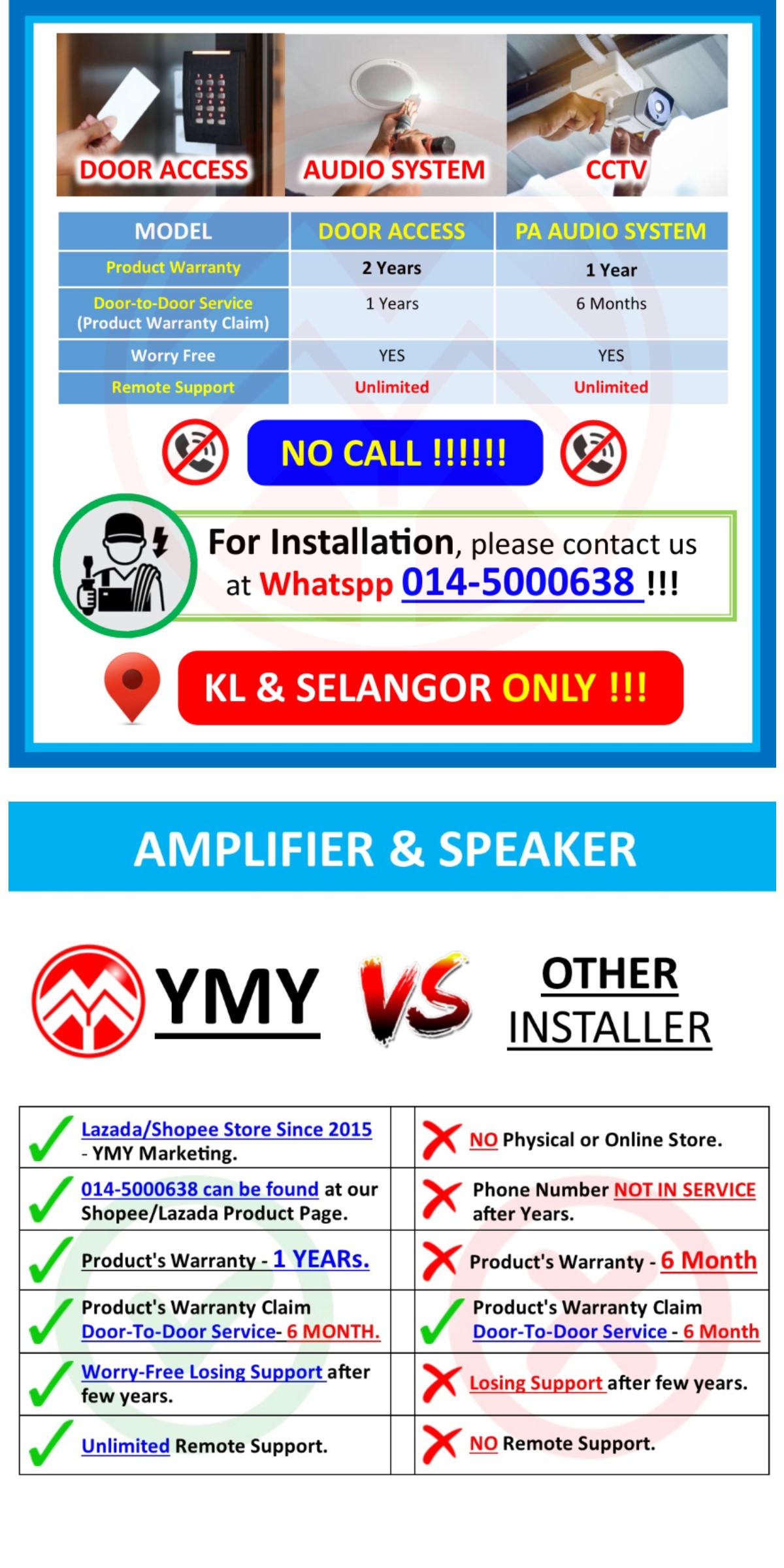 YMY [ Audio System Set ] Public Address Amplifier Speaker Audio System for Shop Cafe Saloon ...