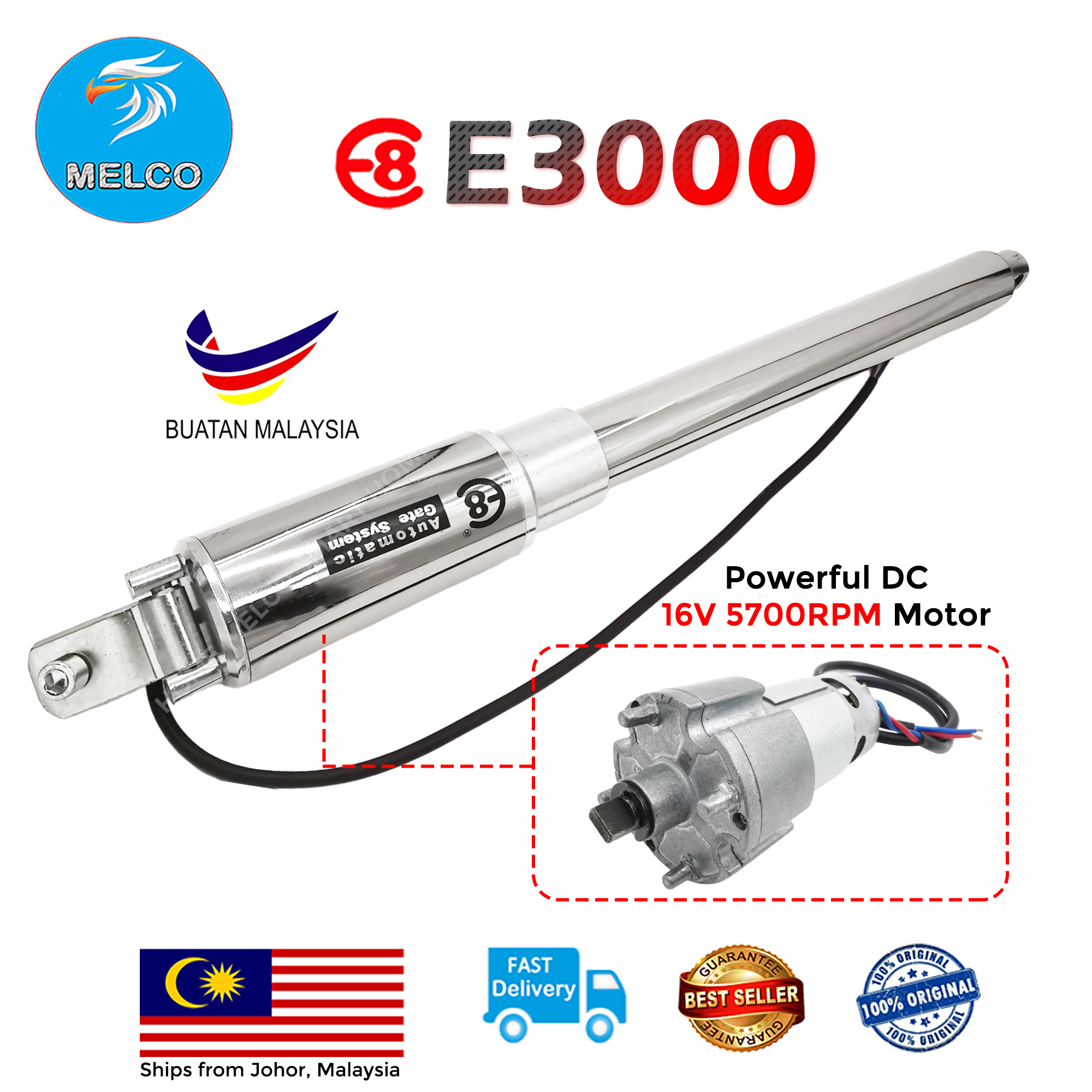 E8 E3000 Autogate Swing Floding Arm gate motor - Full Set | Shopee Malaysia