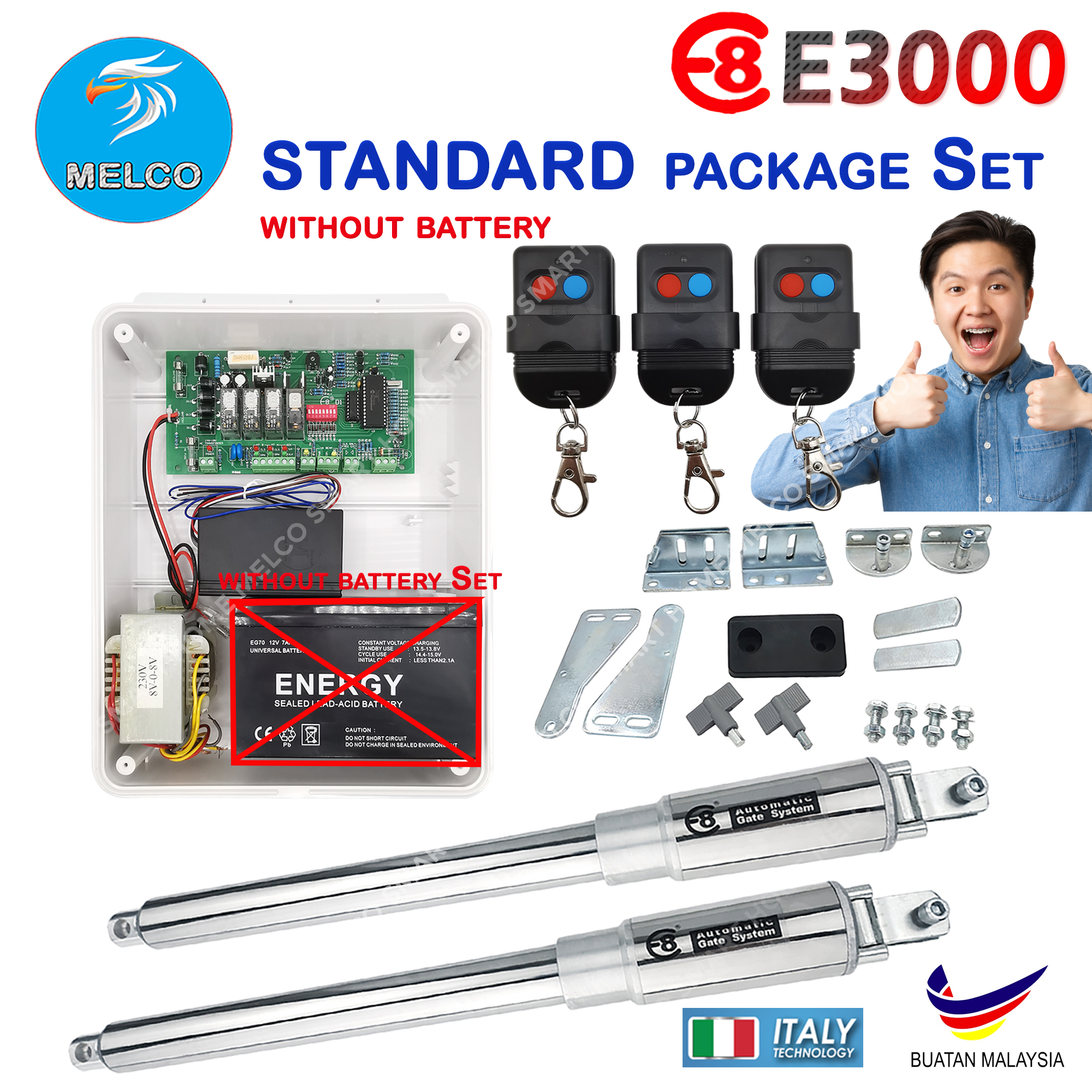 E8 E3000 Autogate Swing Floding Arm gate motor - Full Set | Shopee Malaysia