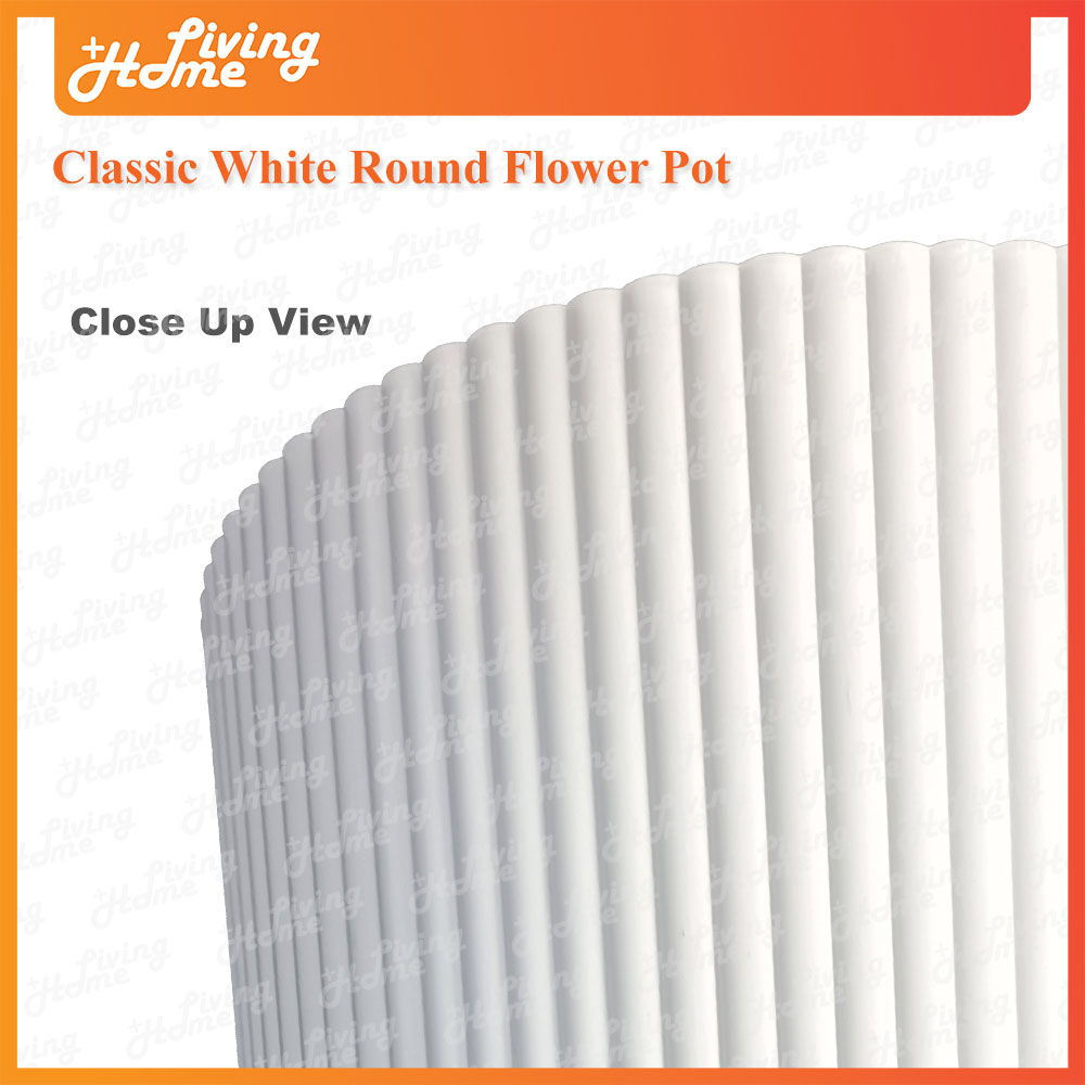 Classic White Round Plastic Flower Pot / Pasu Bunga Plastik Klasik ...