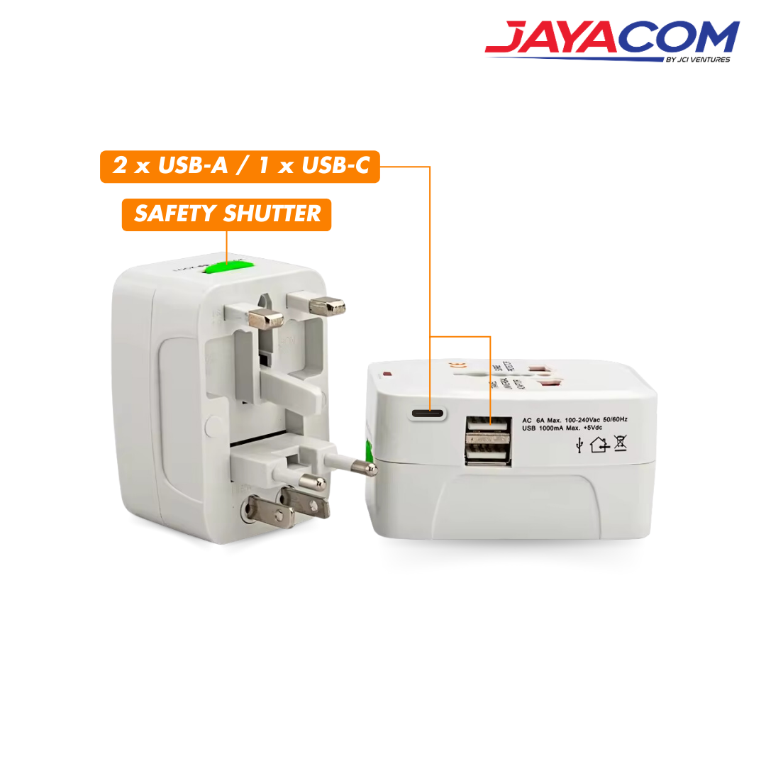 Universal Portable International Travel Adapter w/ USB Port (Surge ...