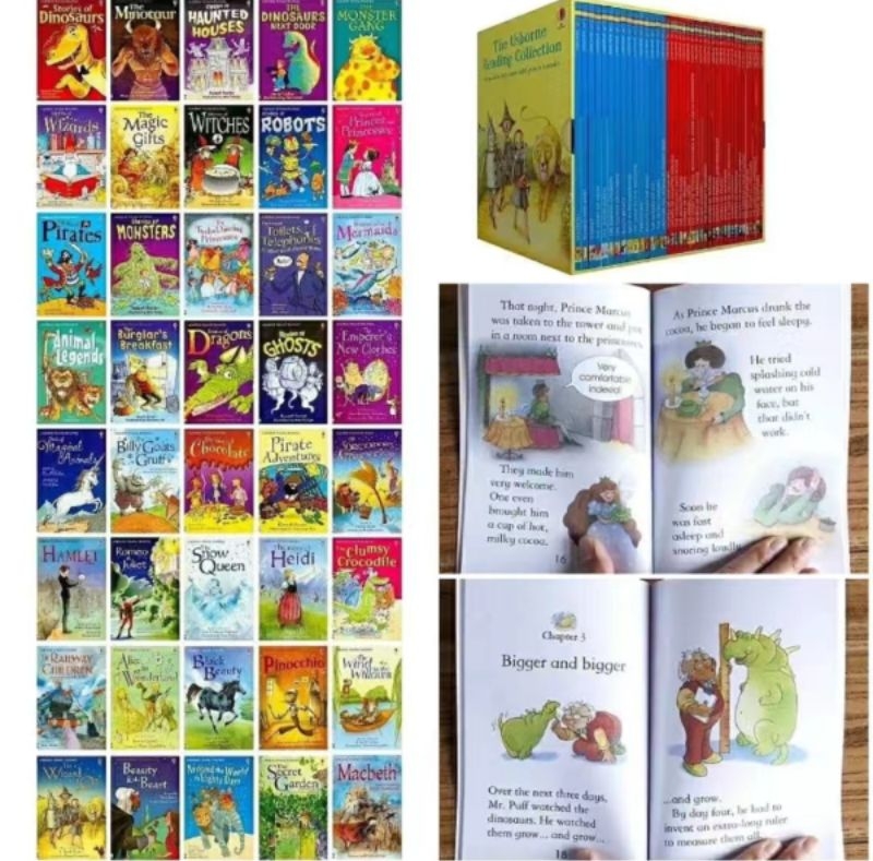 Usborne Reading Library Level 1,2,3,4 Early Learner English Story Books ...