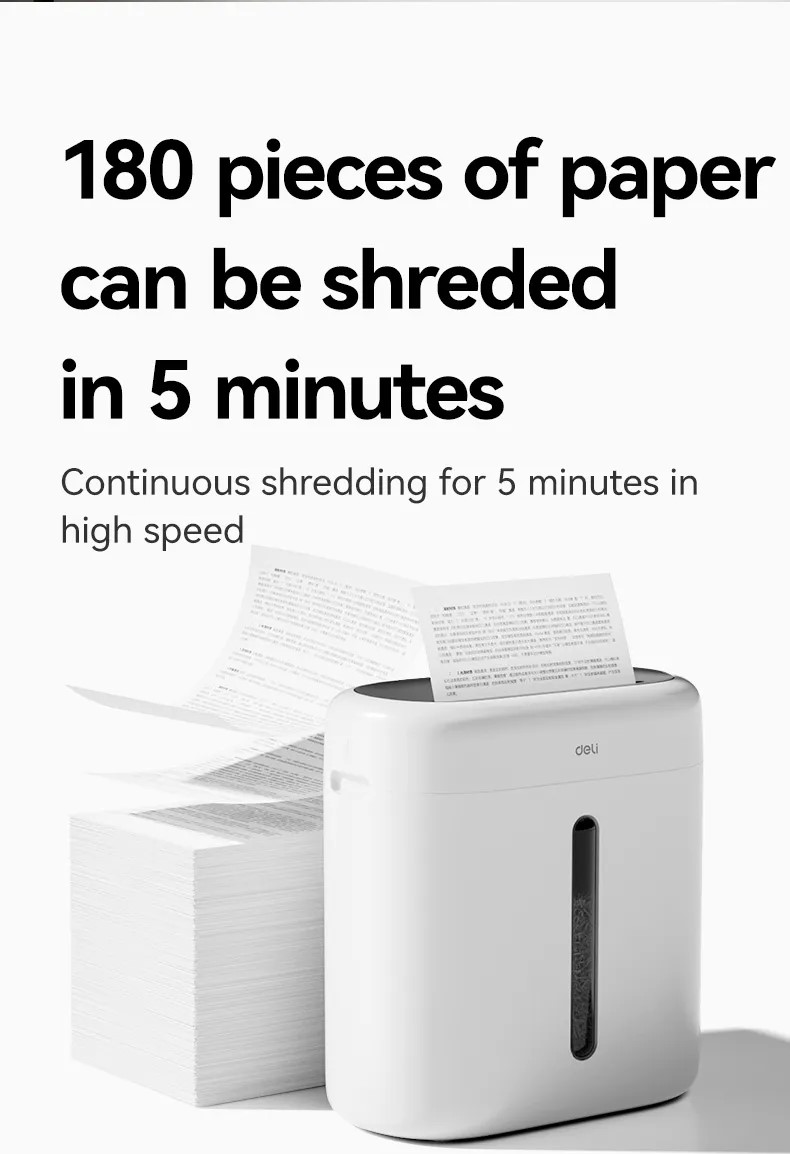 Deli Paper Shredder Cutter Machine 15L Pemotong 6 Sheets Kertas Hancur ...