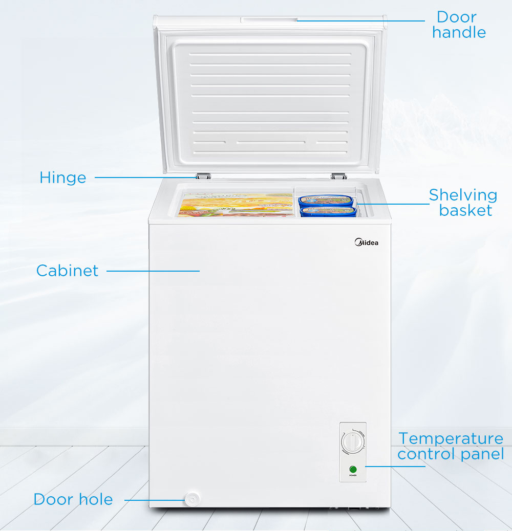 Midea MD-RC207FZB01 Gross 186L Chest Freezer | Recessed Handle ...
