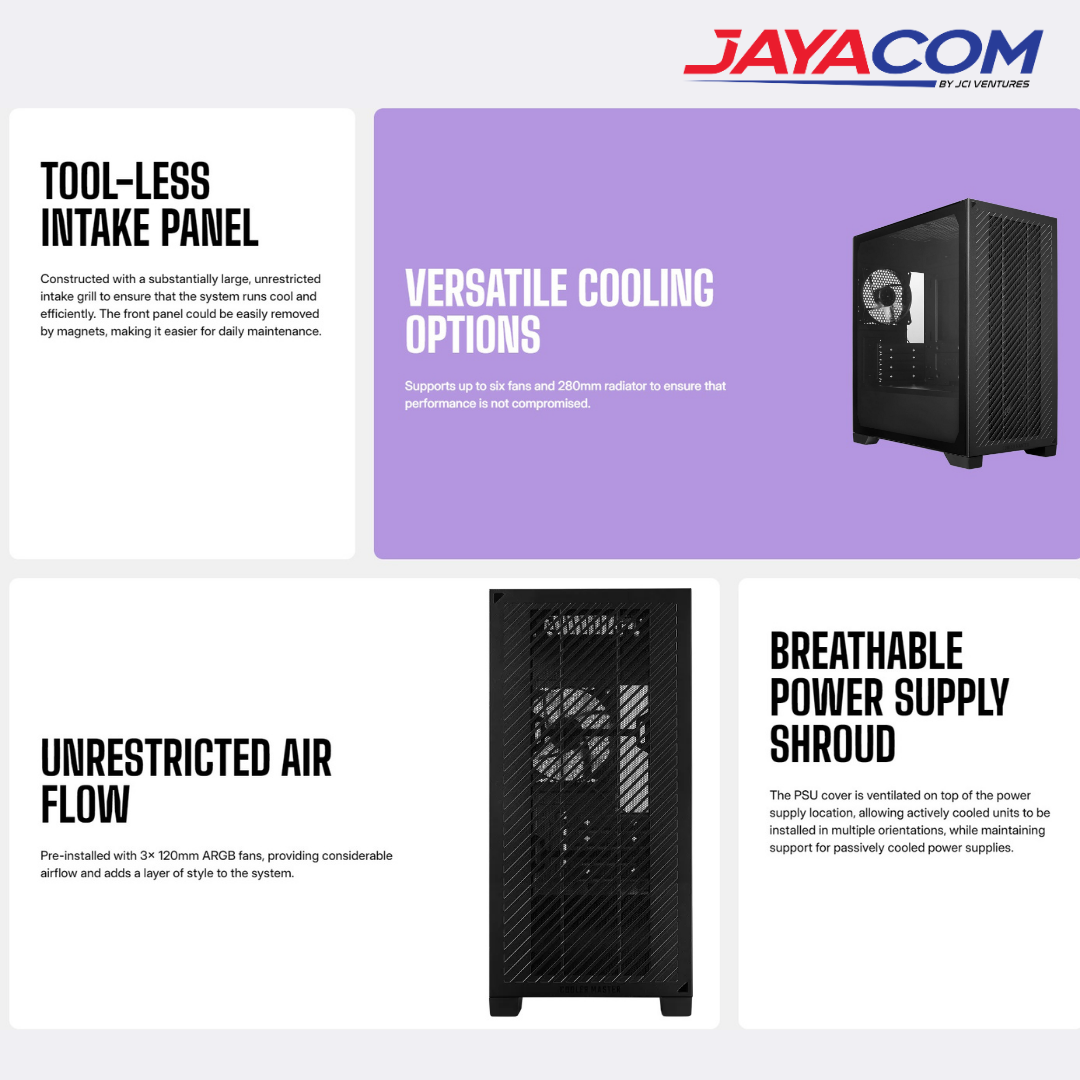 Cooler Master Elite 301 Lite M-ATX High Airflow PC Case – Black (365mm ...