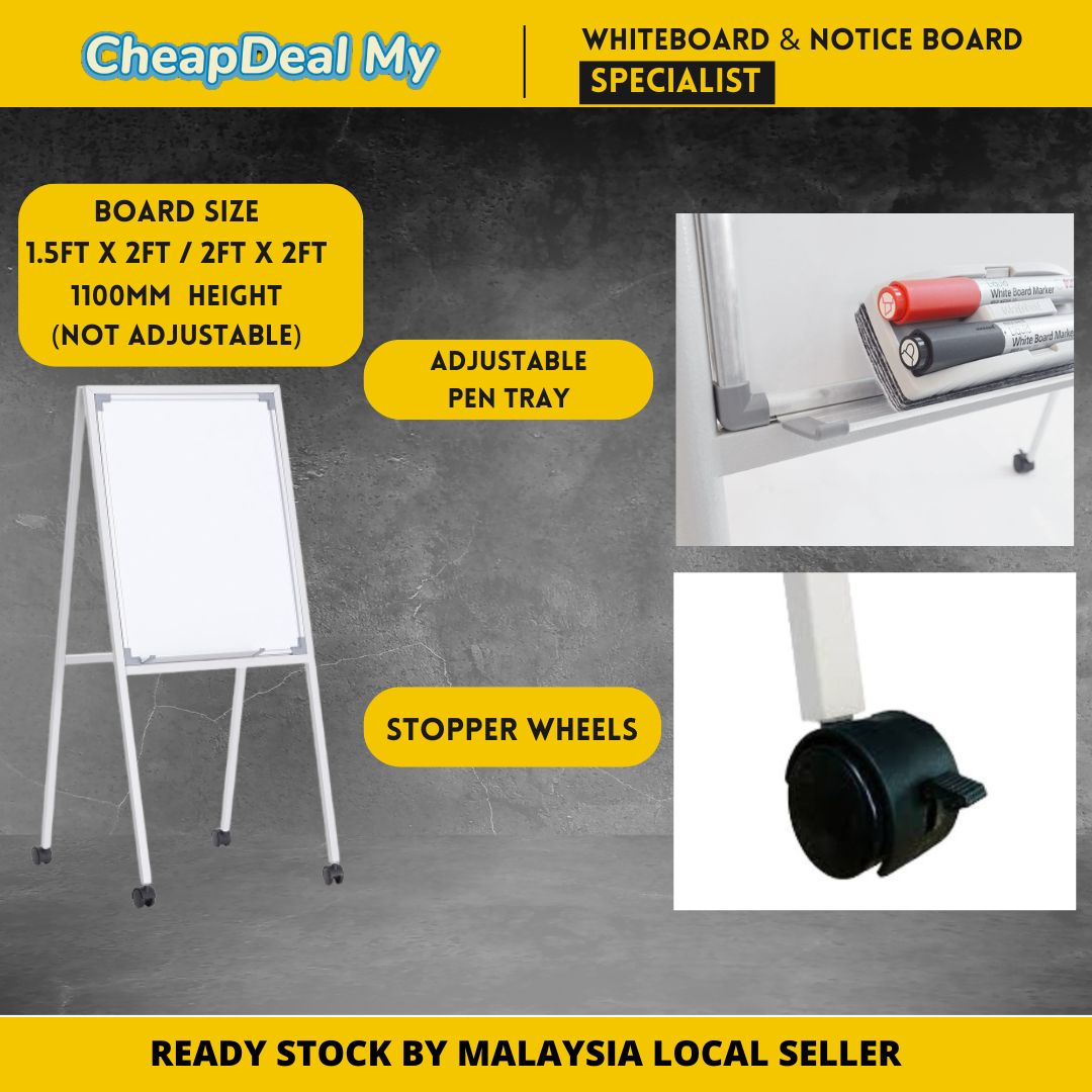 CheapDealMy Whiteboard Flip Chart Board All Size - Black /White (1.5 x ...