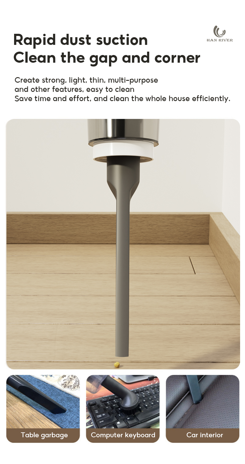 HAN RIVER Cordless Vacuum Cleaner 5 IN 1 25000Pa Strong Suction ...