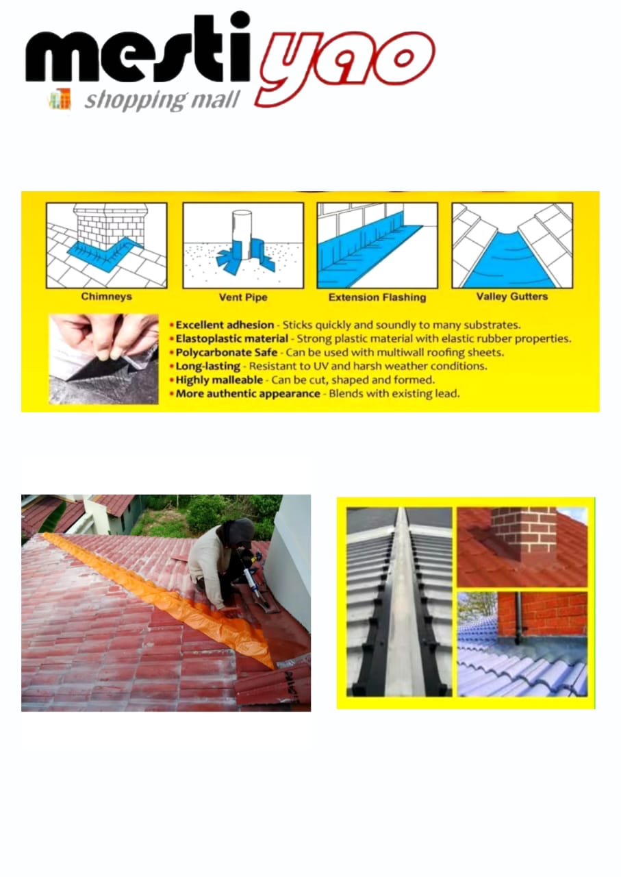 12" x 10M Bitumen Flashing Tape/Compact Roll/Gam Atap/Roofing Fix ...