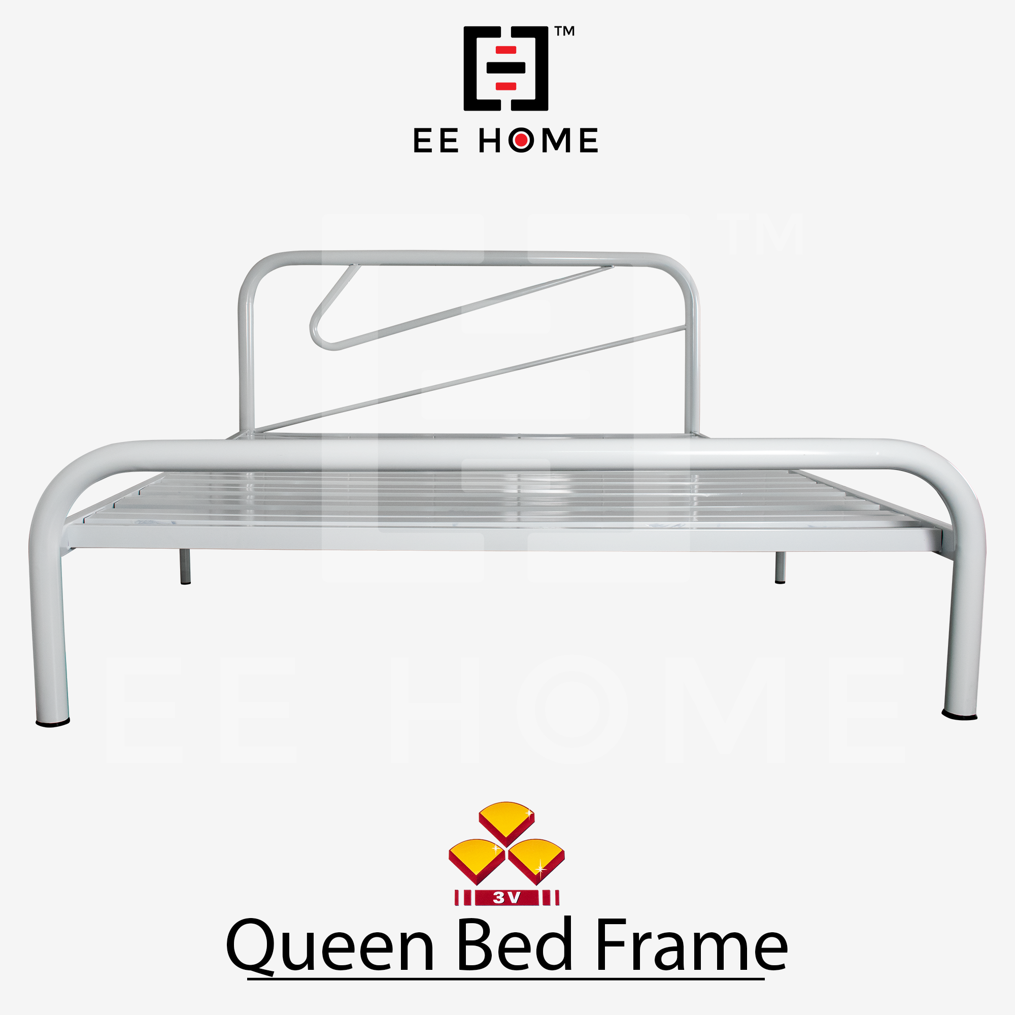 EE HOME 3V Powder Coat Metal Double Bed Frame Katil Queen Besi Queen ...