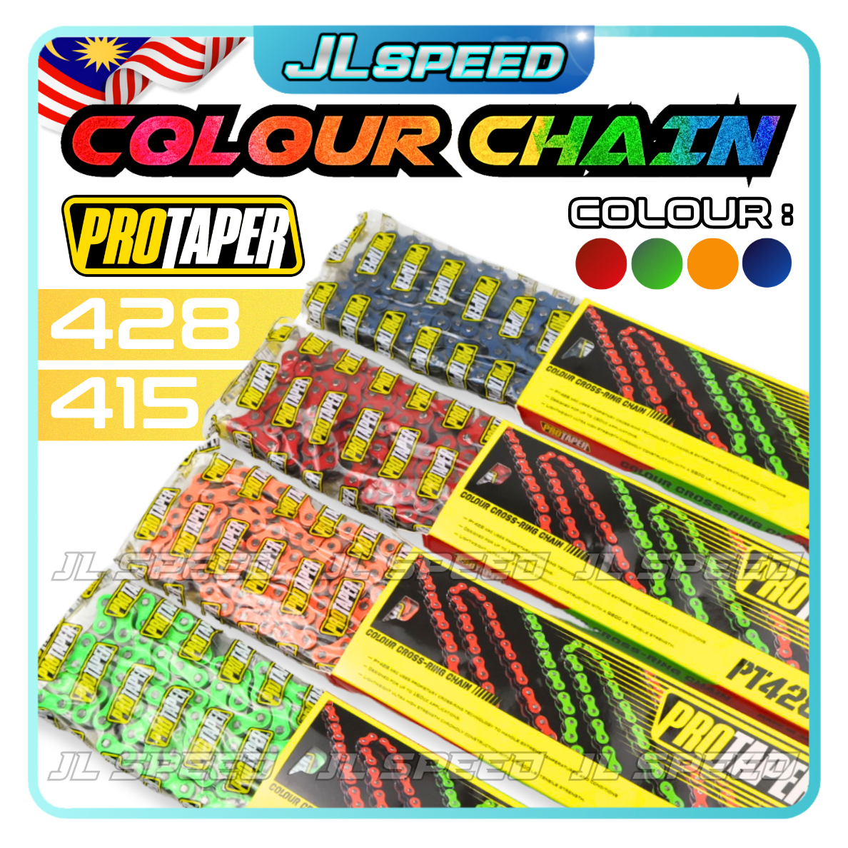 PROTAPER 415 / 428 Colour Chain Rantai Warna Xrc Oring & MX Chain Heavy ...