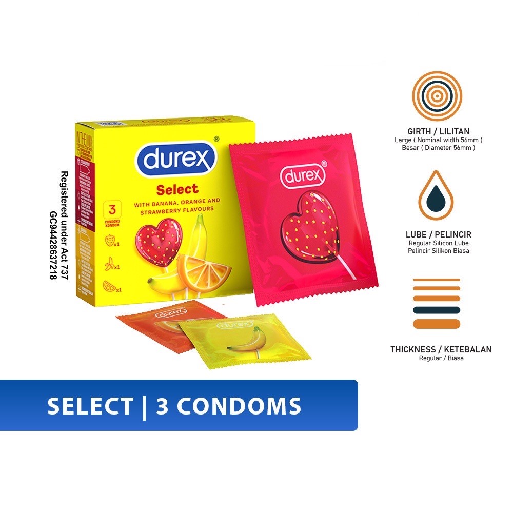 Durex Flavoured Condoms Range (Strawberry/ Chocolate/ Select) | Shopee Malaysia