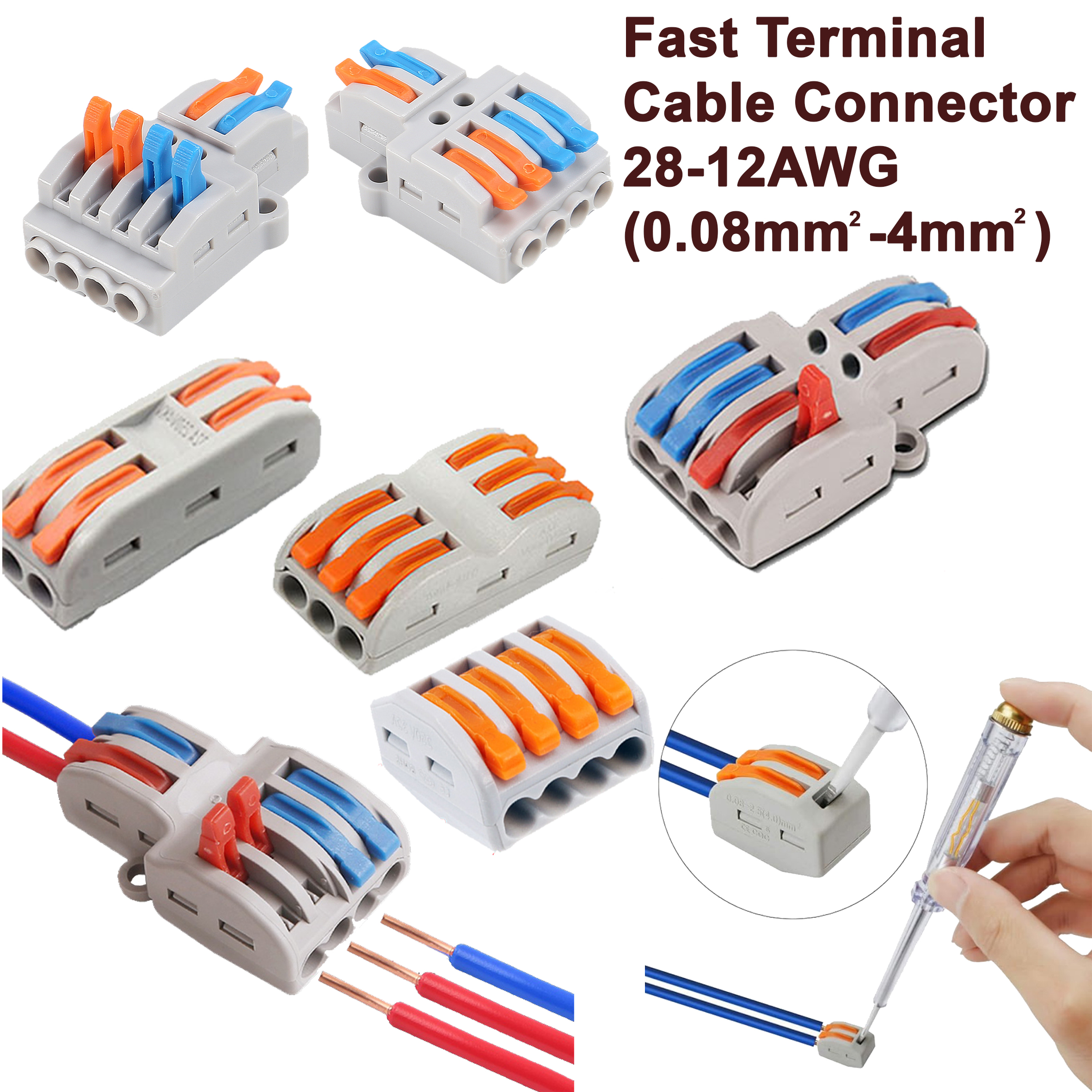 3H 32A Penyambung Wayar Kabel Universal Pantas Terminal Wayar Reusable ...