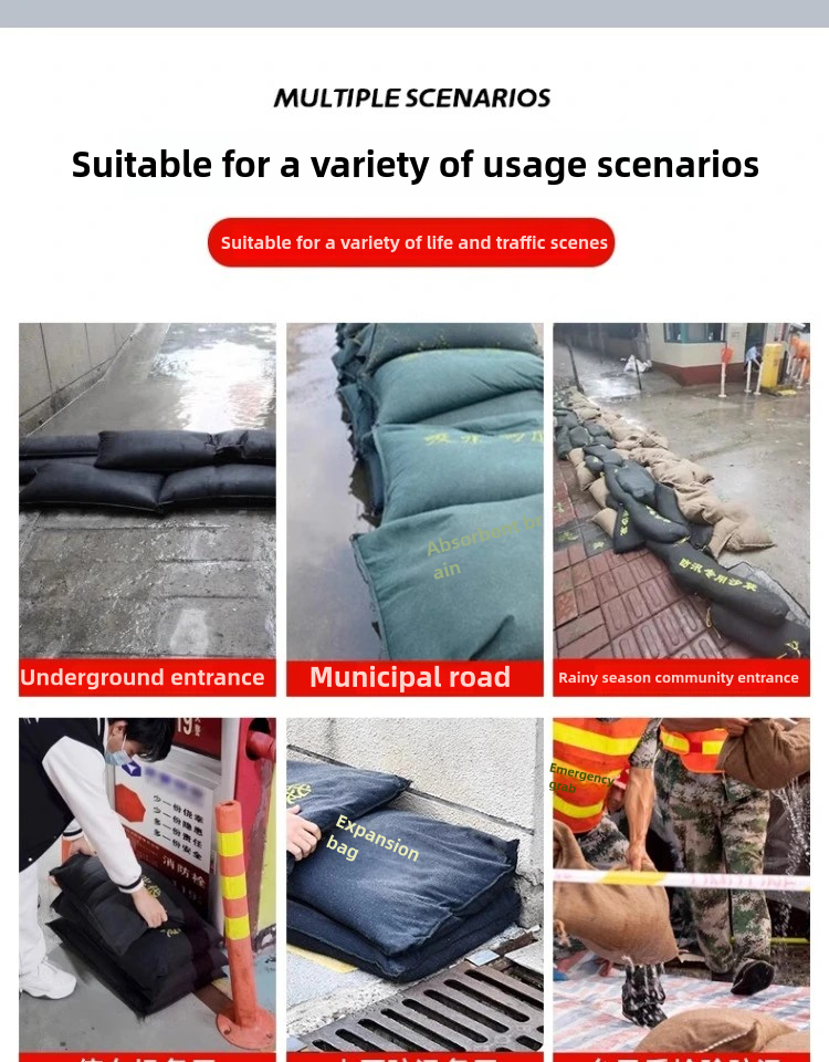 Heavy-Duty Flood Barrier Sandbags/penghadang banjir - Reusable Sandless ...