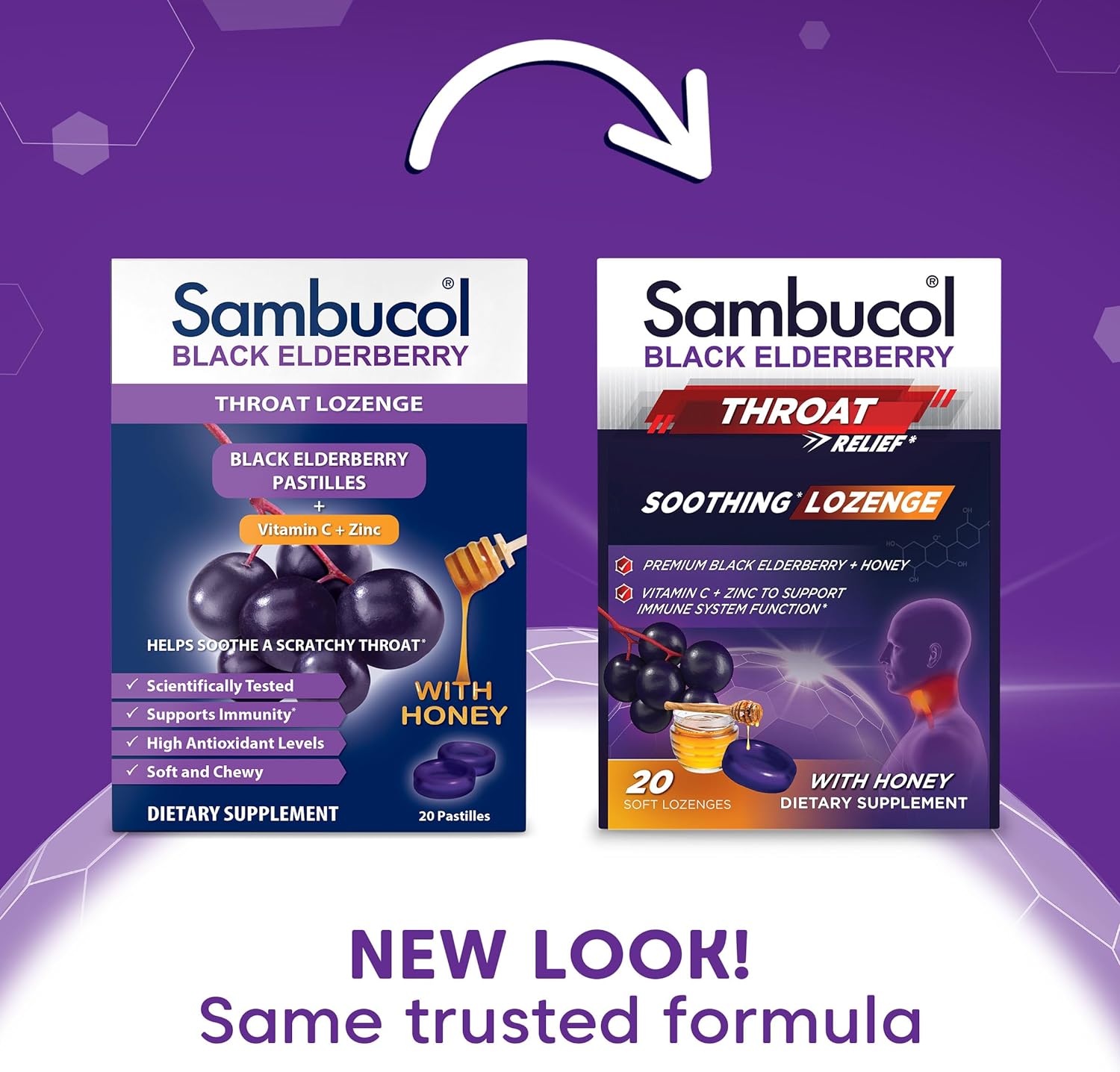 Sambucol Black Elderberry Lozenge with Honey Vitamin C + Zinc , 20 ...
