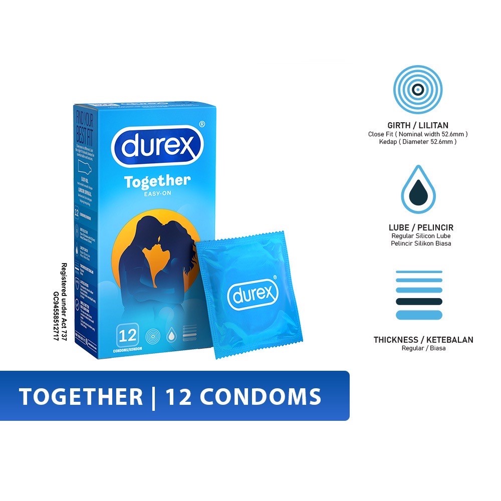 Durex Condom Range 12 pieces (Strawberry/Love/Together/Comfort XL/Extra Safe/Invisible ...