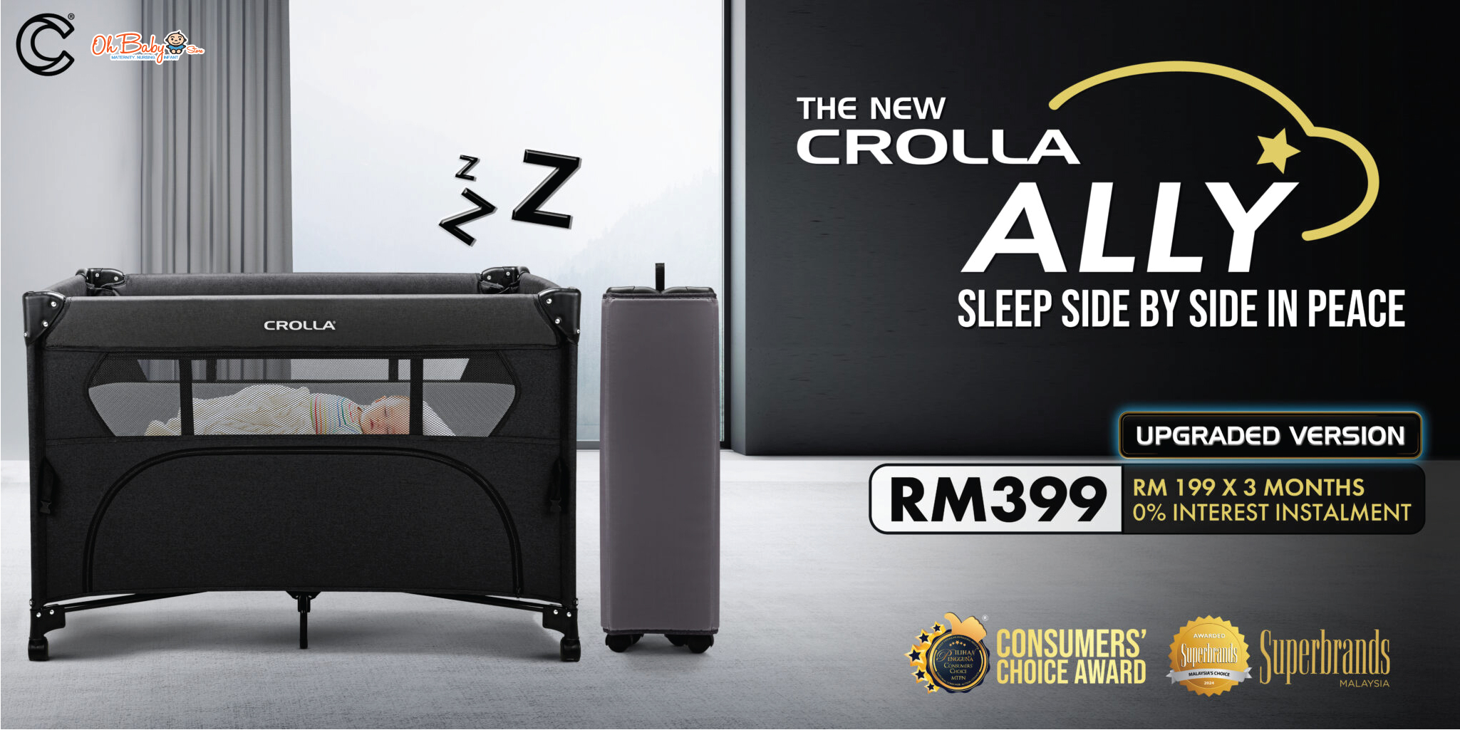 Crolla Ally Baby Playpen with Sliding Door | Shopee Malaysia