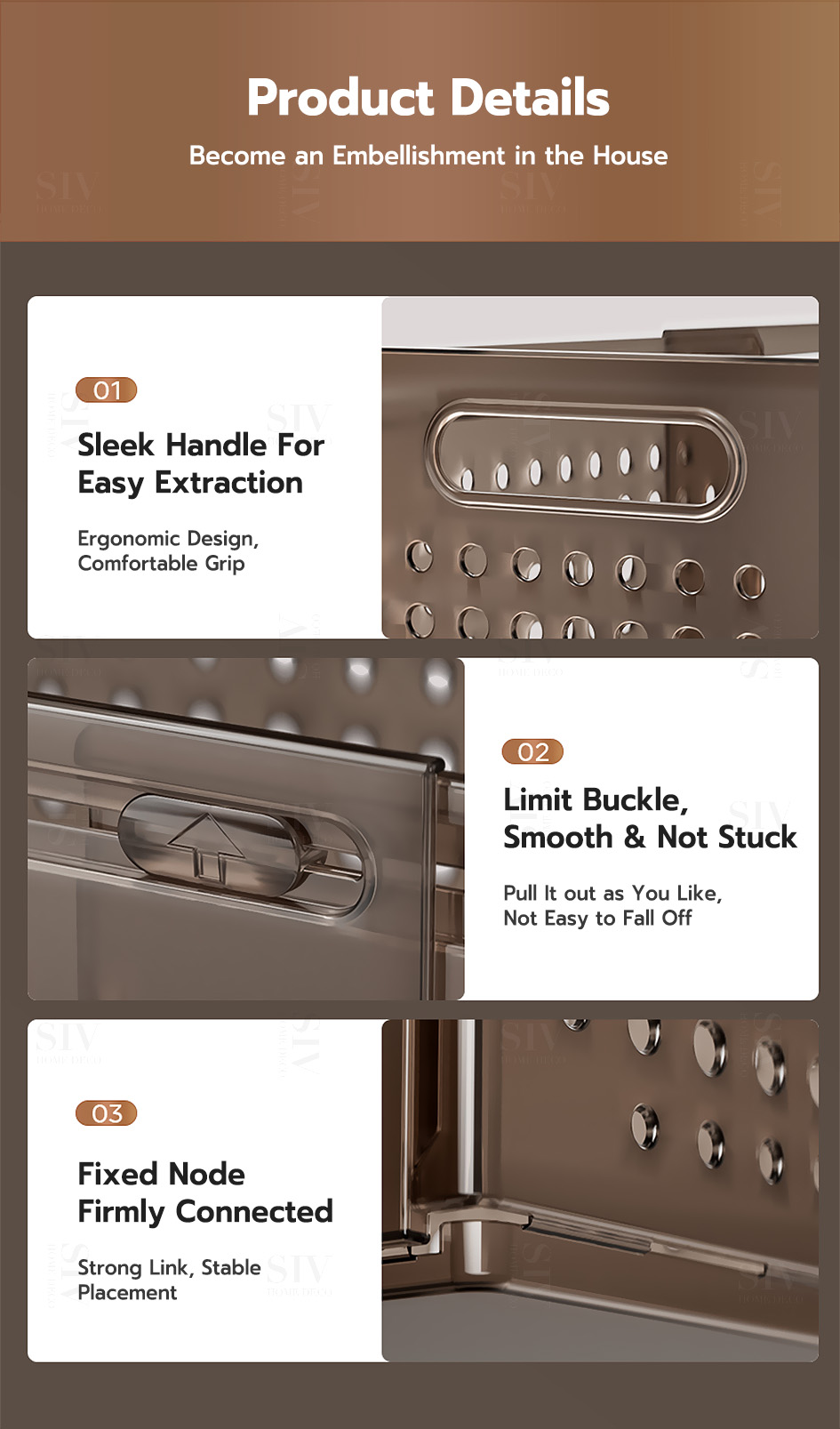 SIV DIY Adjustable Storage Box | 28-48cm Expandable | Multi-Use for ...