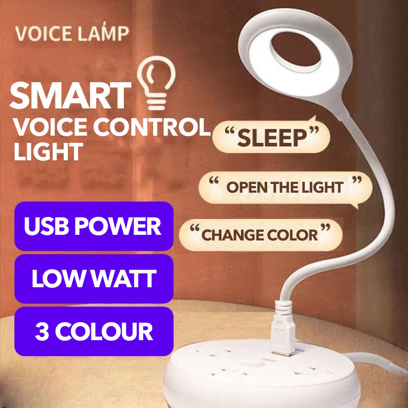 USB Voice Control Light Lamp Voice Sensor Light Switch 3 Colors LED ...