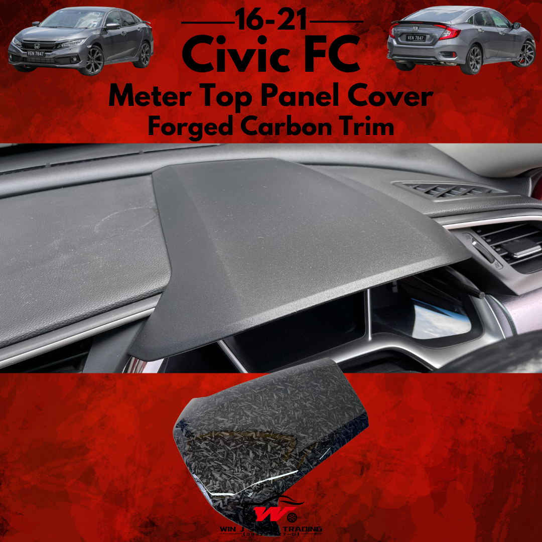 Honda Civic FC 2016-2021 Forged Carbon Trim Meter Top Panel Cover/Meter ...