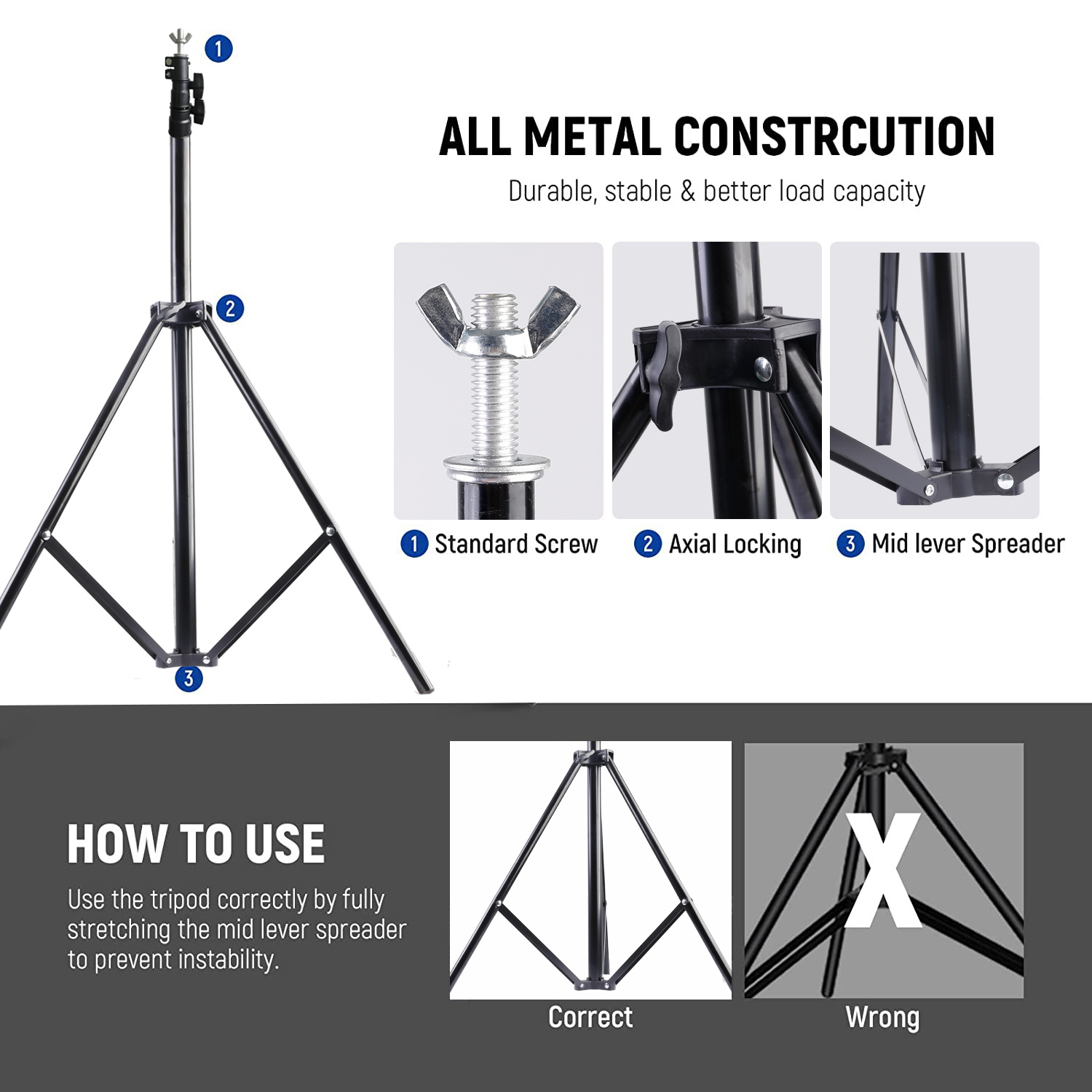 2x2M Background Stand Photo Studio Backdrop Stand Support for Photo ...
