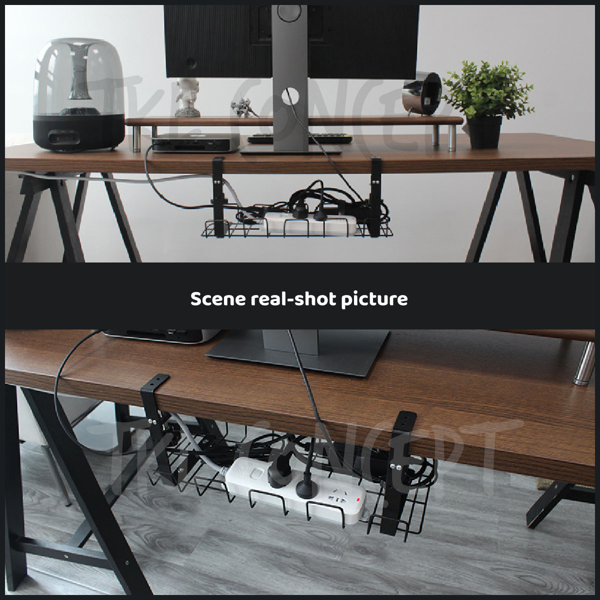 Under Desk Cable Management Wire Organizer Tray Table Pc Cabel Manager ...