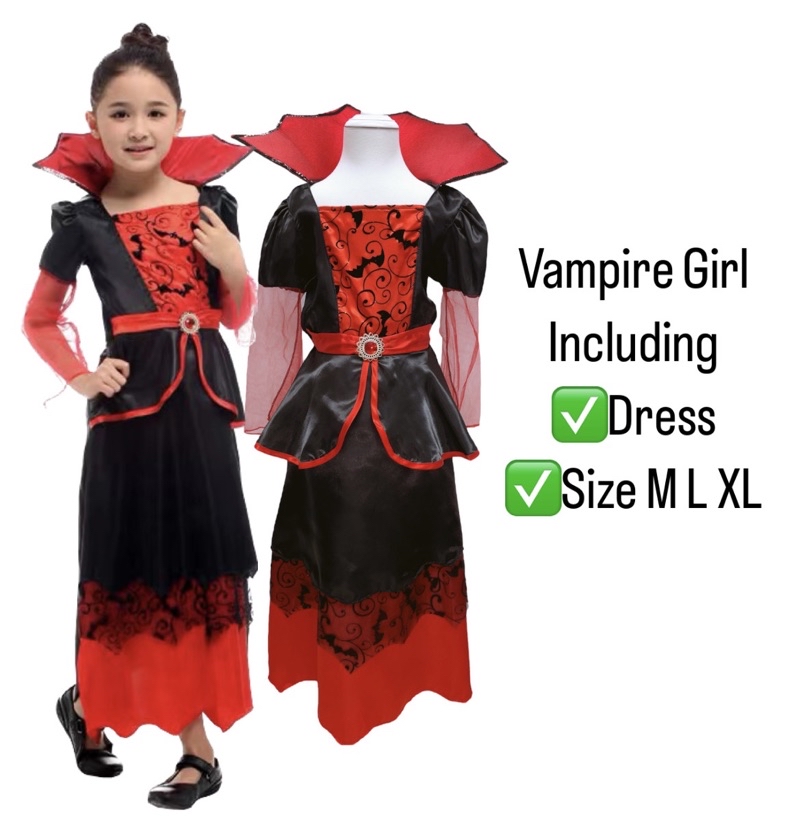 (Ready Stock )Halloween Costume Dress Heart Princess Vampire Snow White ...