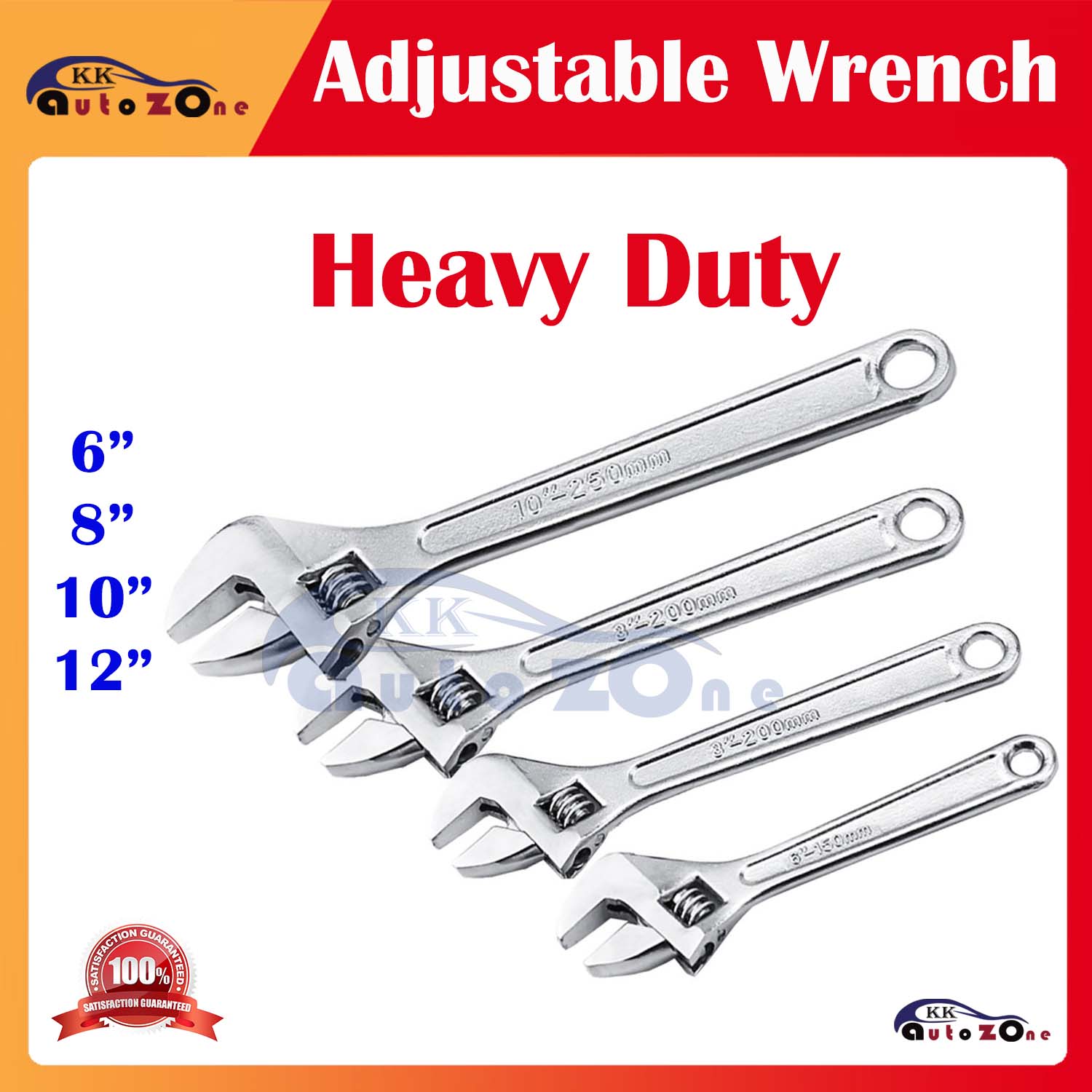 Adjustable Wrench ; Spanar Hidup 6''-12'' ( 150mm-300mm ) | Shopee Malaysia