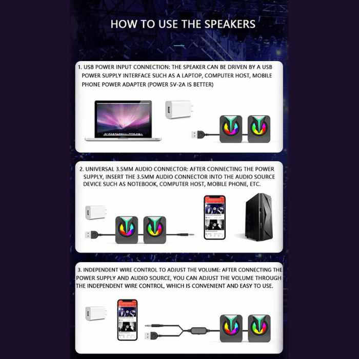RBTECH SparkSound RGB Mini Speaker Fusion of Music and Light Pembesar ...