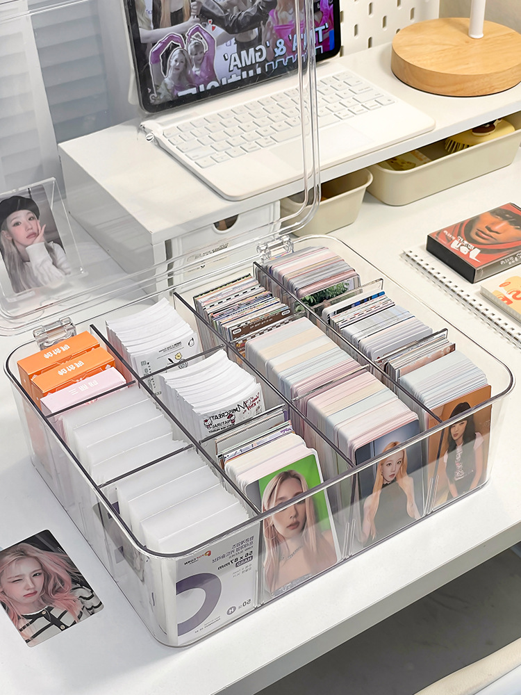 Card Display Box Game Organizer Transparent PlayCard Big Capacity ...