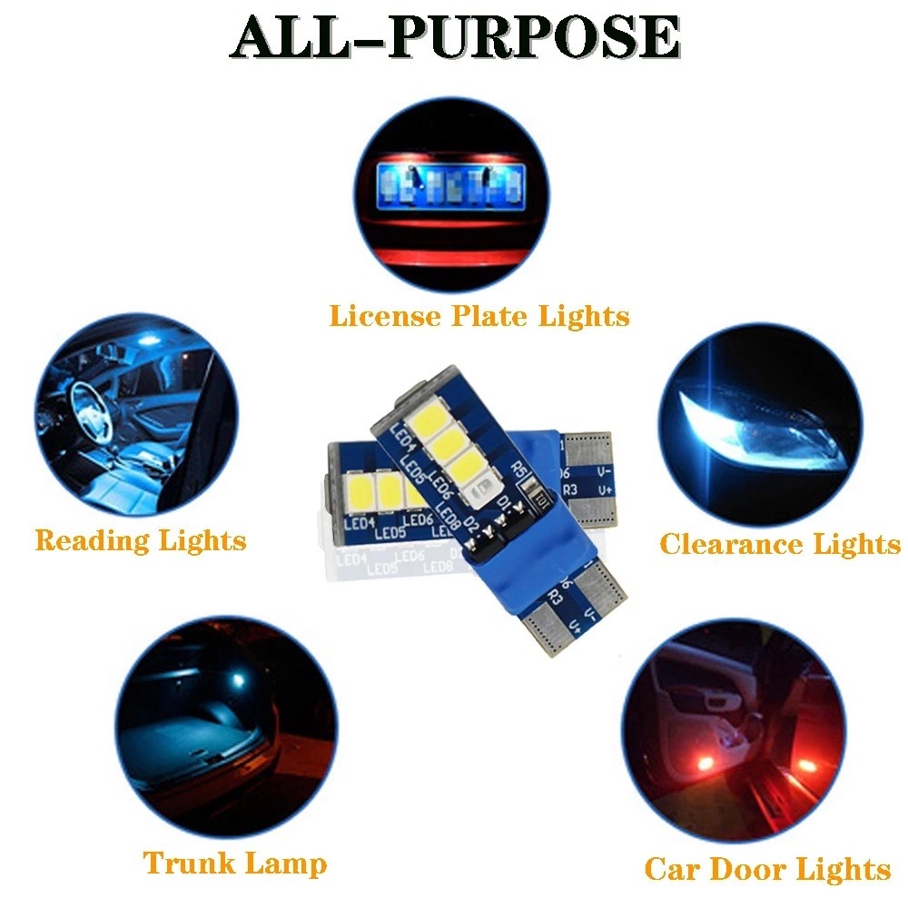 1pcs T10/w5w Wedge car led width lamp trunk cargo area lights door ...