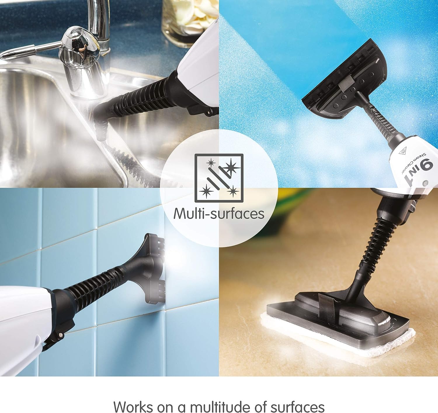 Morphy Richards 9-in-1 Steam Mop with Detachable Handheld Cleaner ...