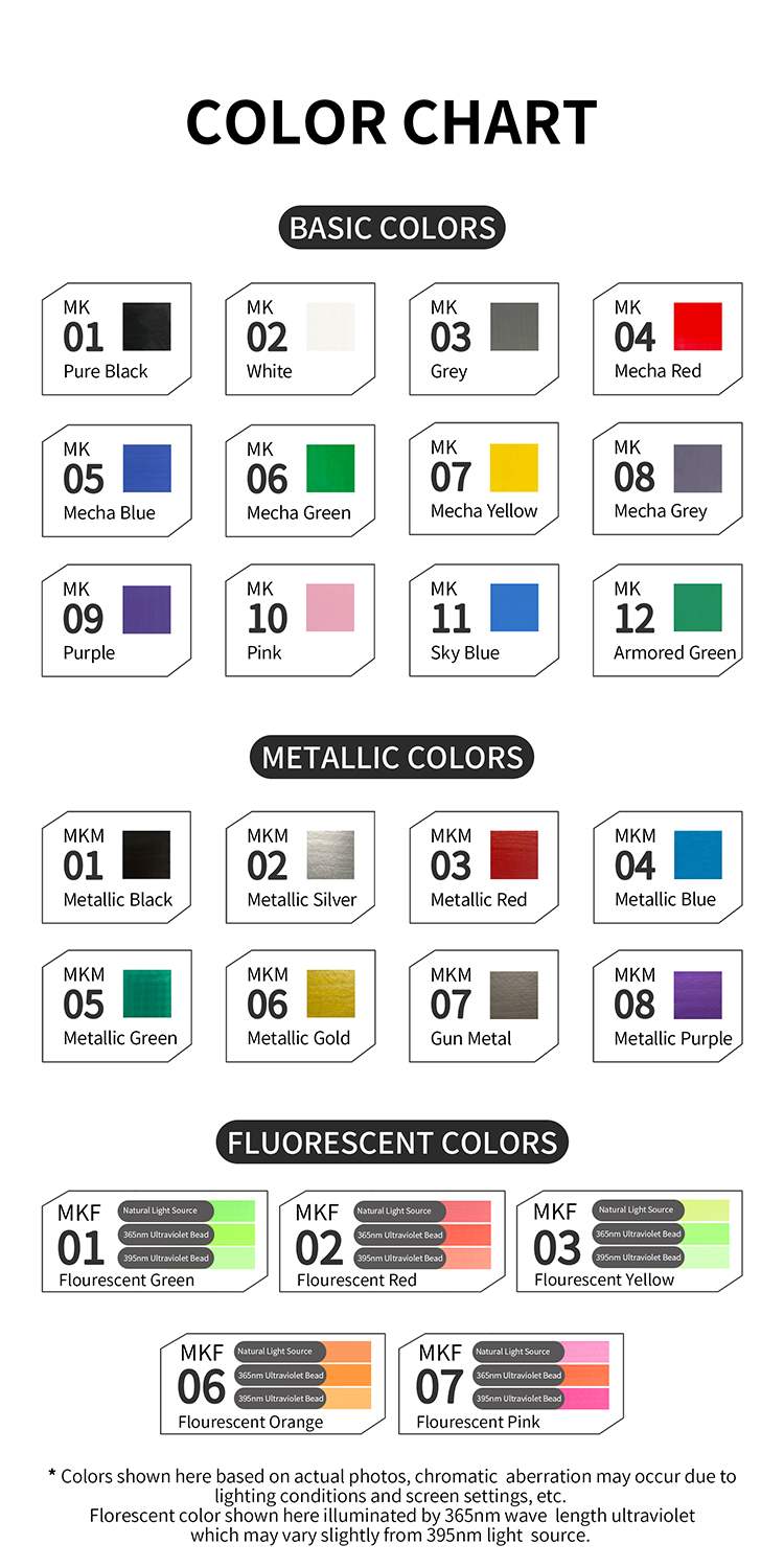 DSPIAE Soft Tip Marker Pen / Acrylic Markers / Water-based Gundam ...