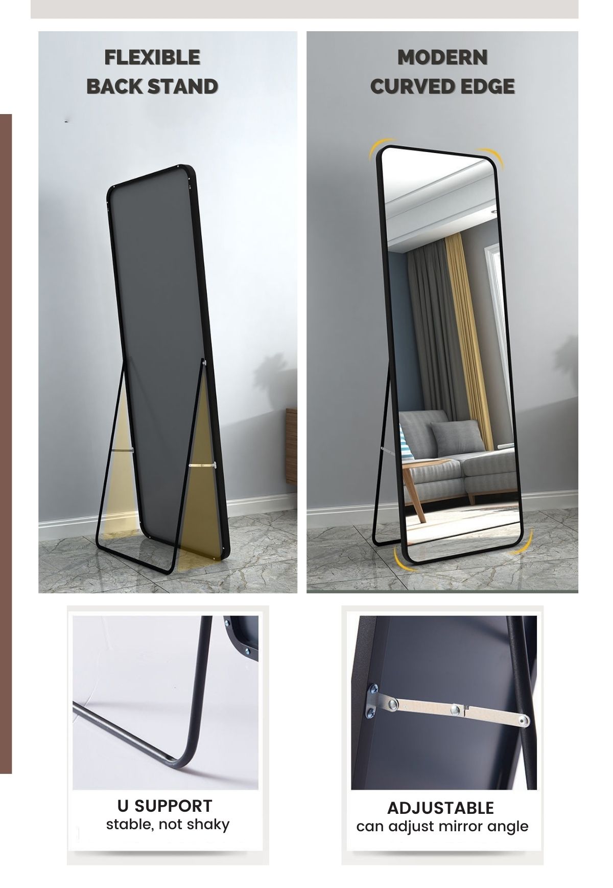 RE Cermin panjang standing long mirror stand cermin full body mirror ...