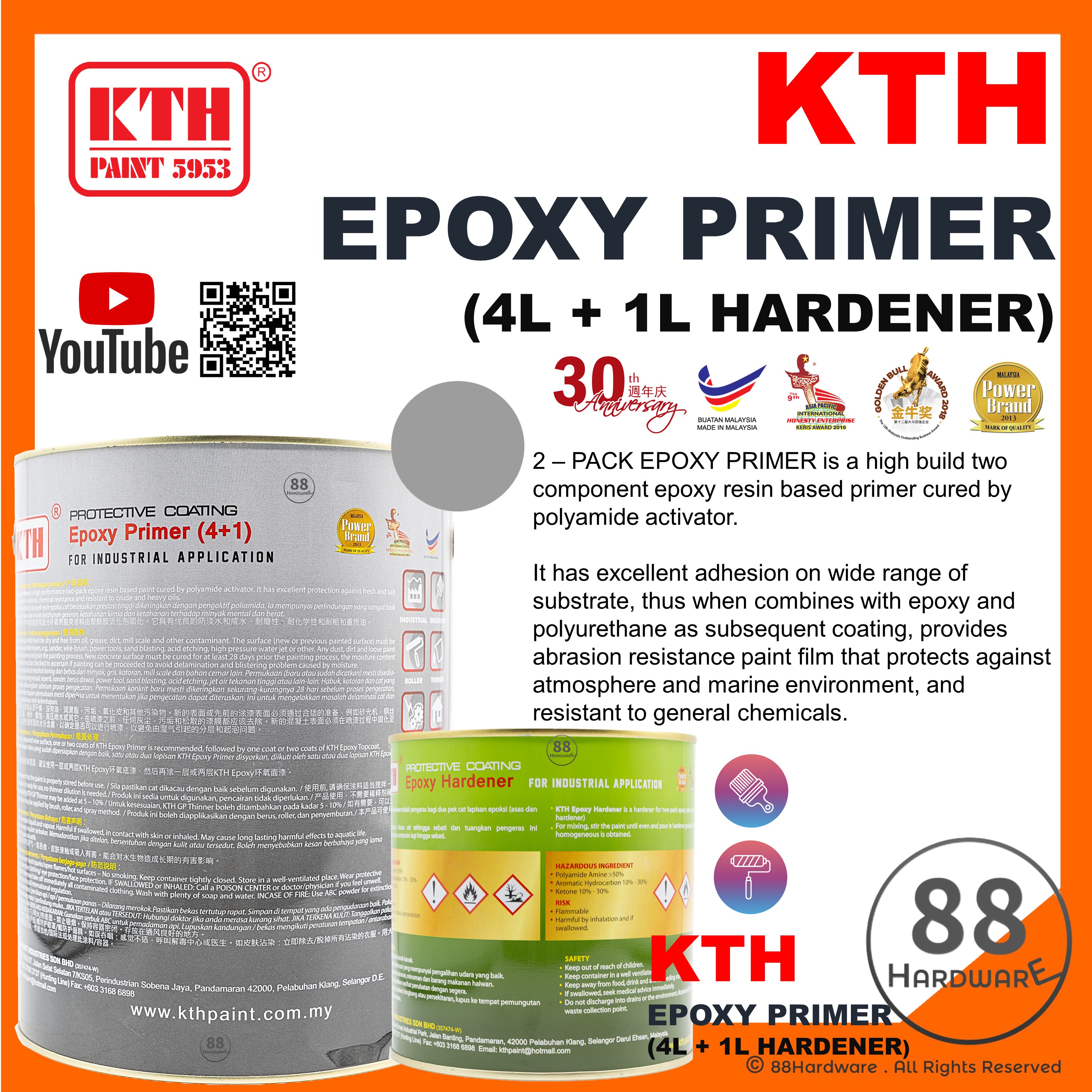 5L kth epoxy primer / epoxy floor paint / cat epoxy lantai / epoxy ...