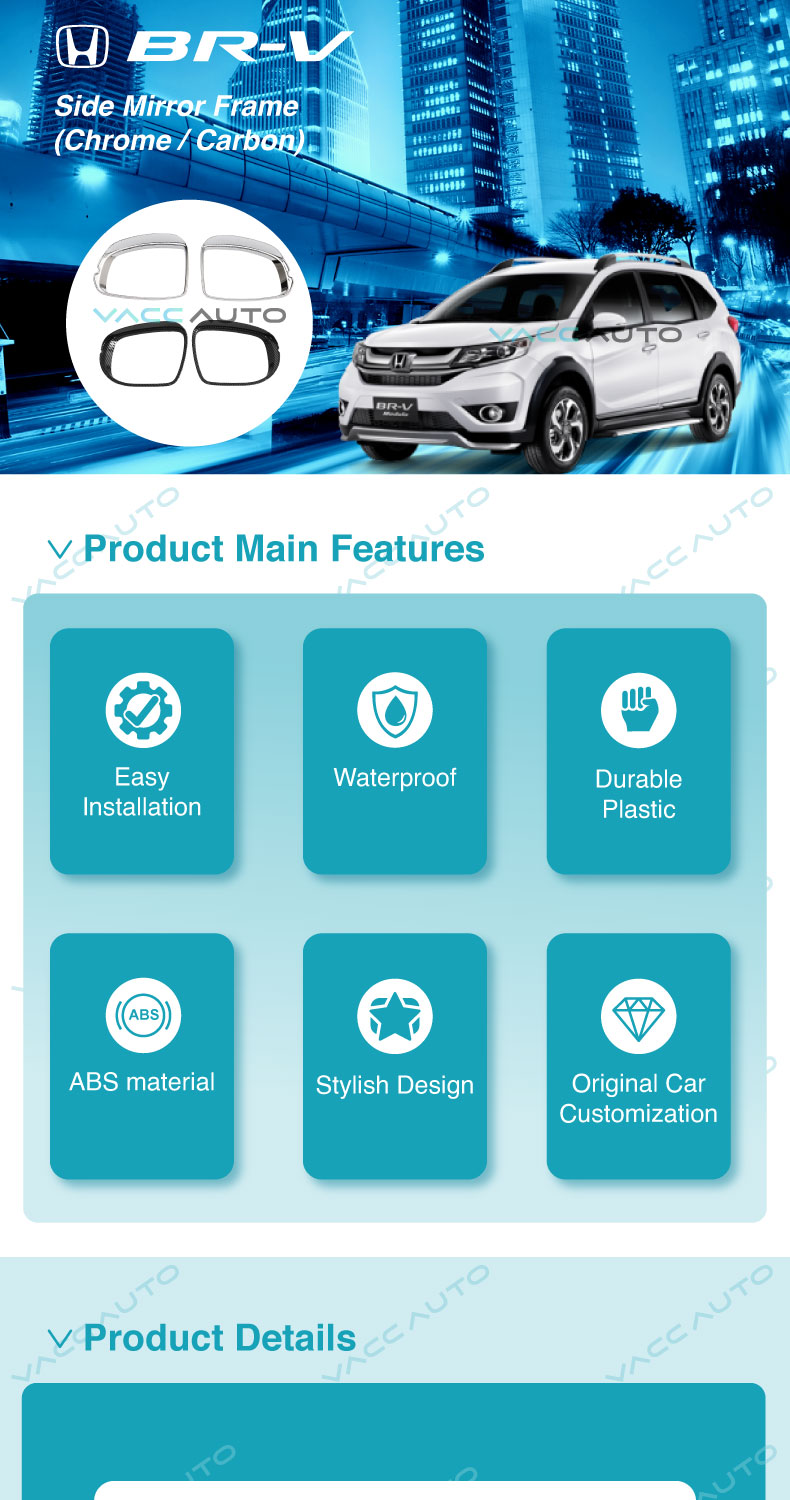 Honda BRV Side Mirror Carbon Chrome Frame Side Door Rearview Mirror ...