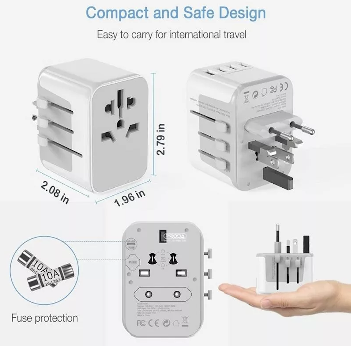 REMAX RP-U23 Travel Adapter Universal Adapter Universal Plug Adapter ...