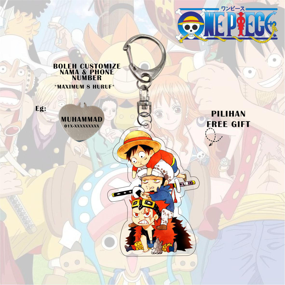 Mei Food Store Demon Slayer One Piece Oshi No Ko Keychains Kimetsu no ...