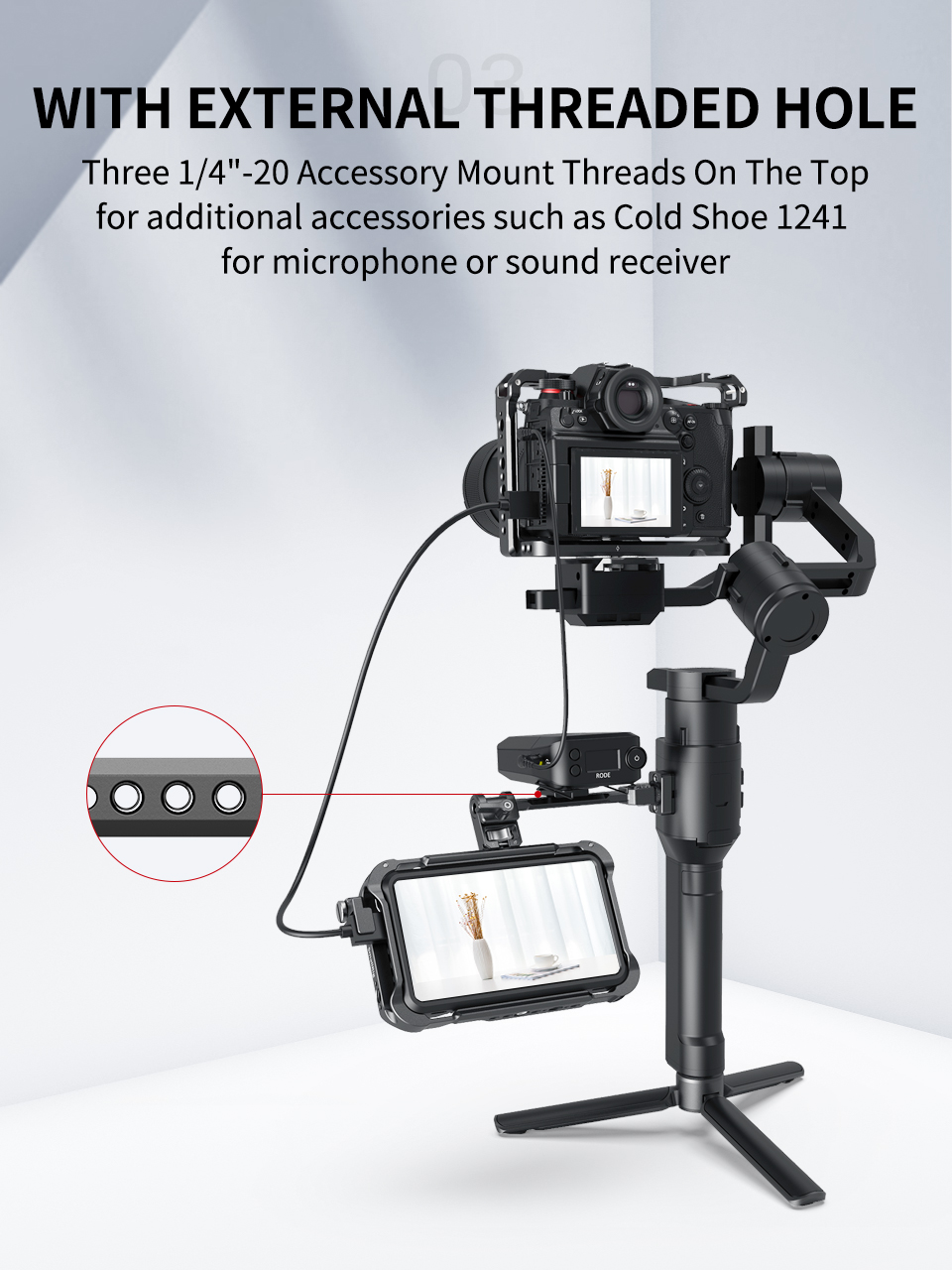 SmallRig 2889 Adjustable Monitor Mount Stabilizer Monitor Bracket for ...
