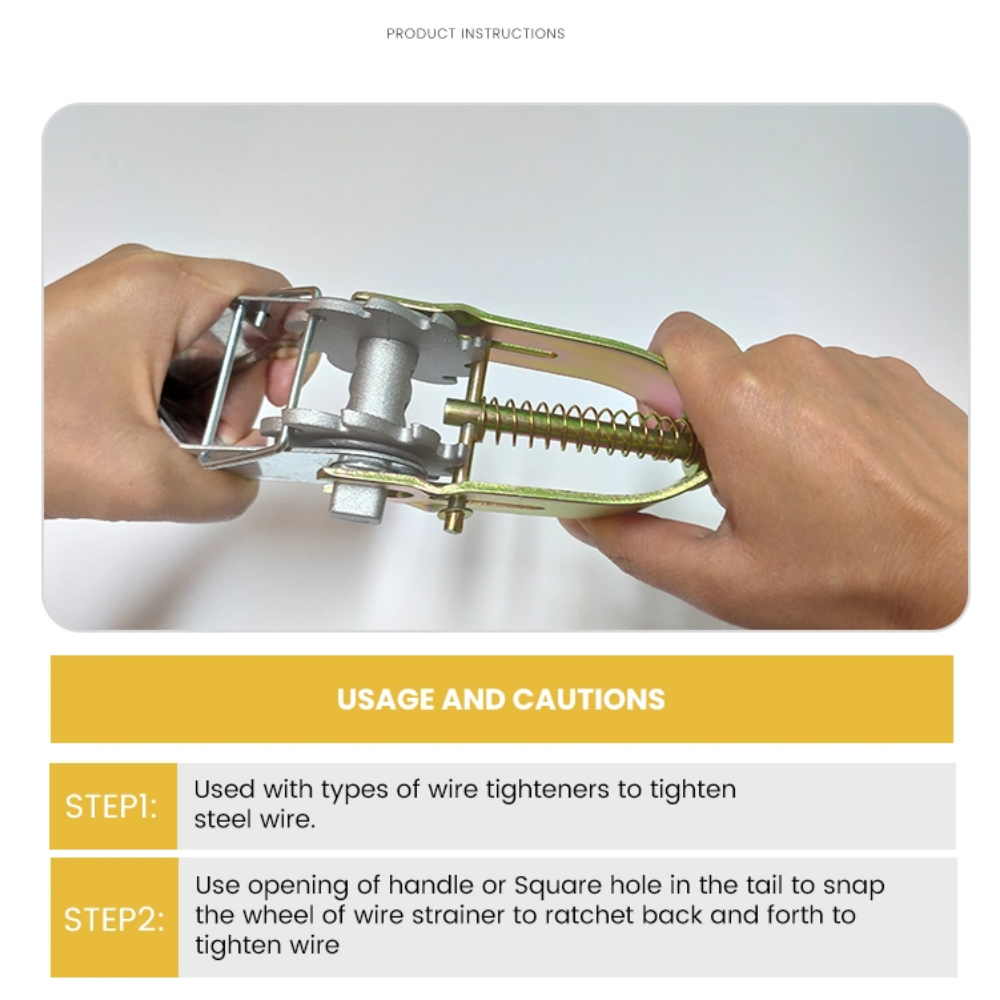 Pro Fence Universal Strainer Tensioner Handle Spring Clip Wire Strainer ...