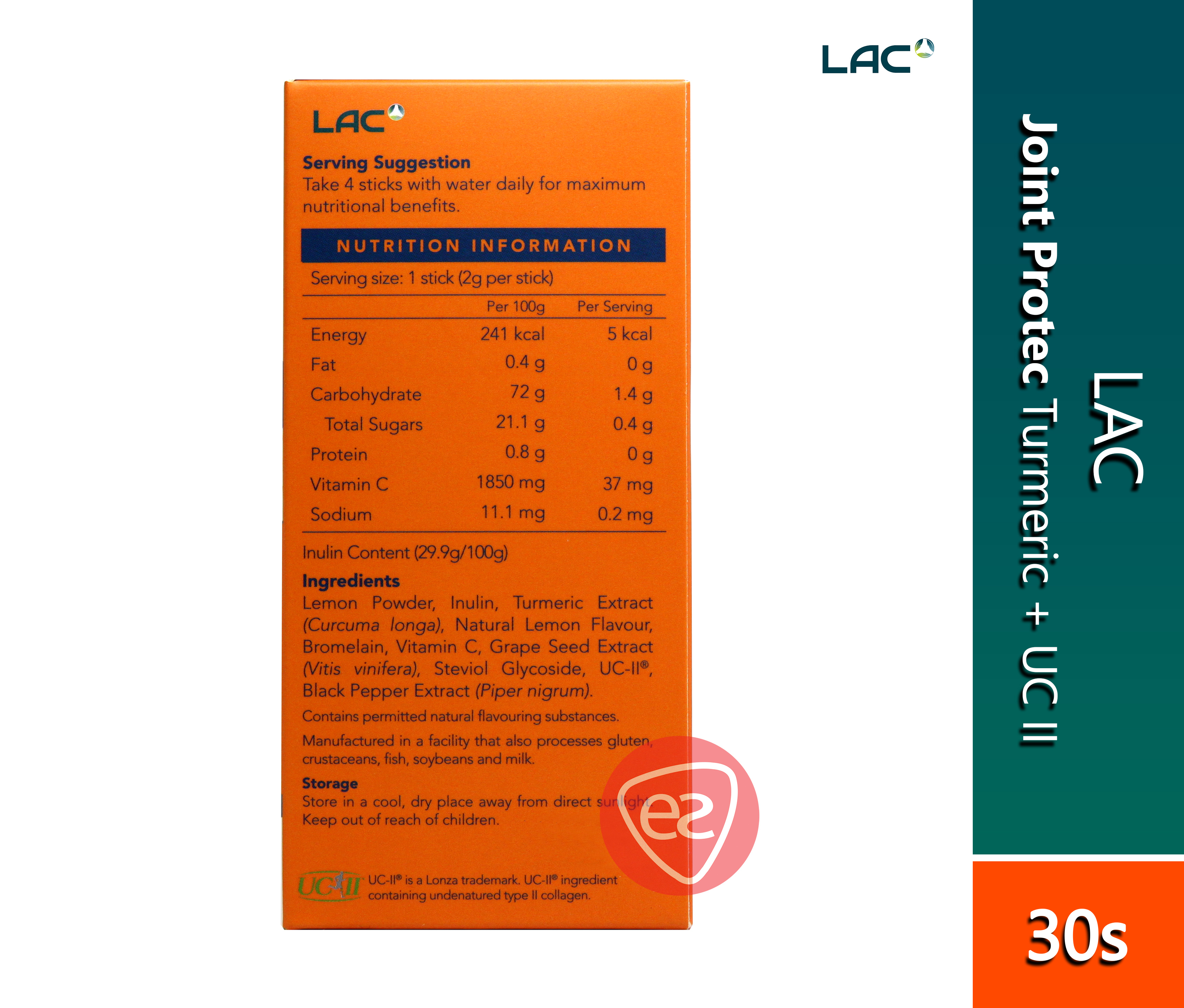LAC JOINT PROTEC TURMERIC + UC-II 2G X 30 STICKS LEMON FLAVOUR | Shopee ...